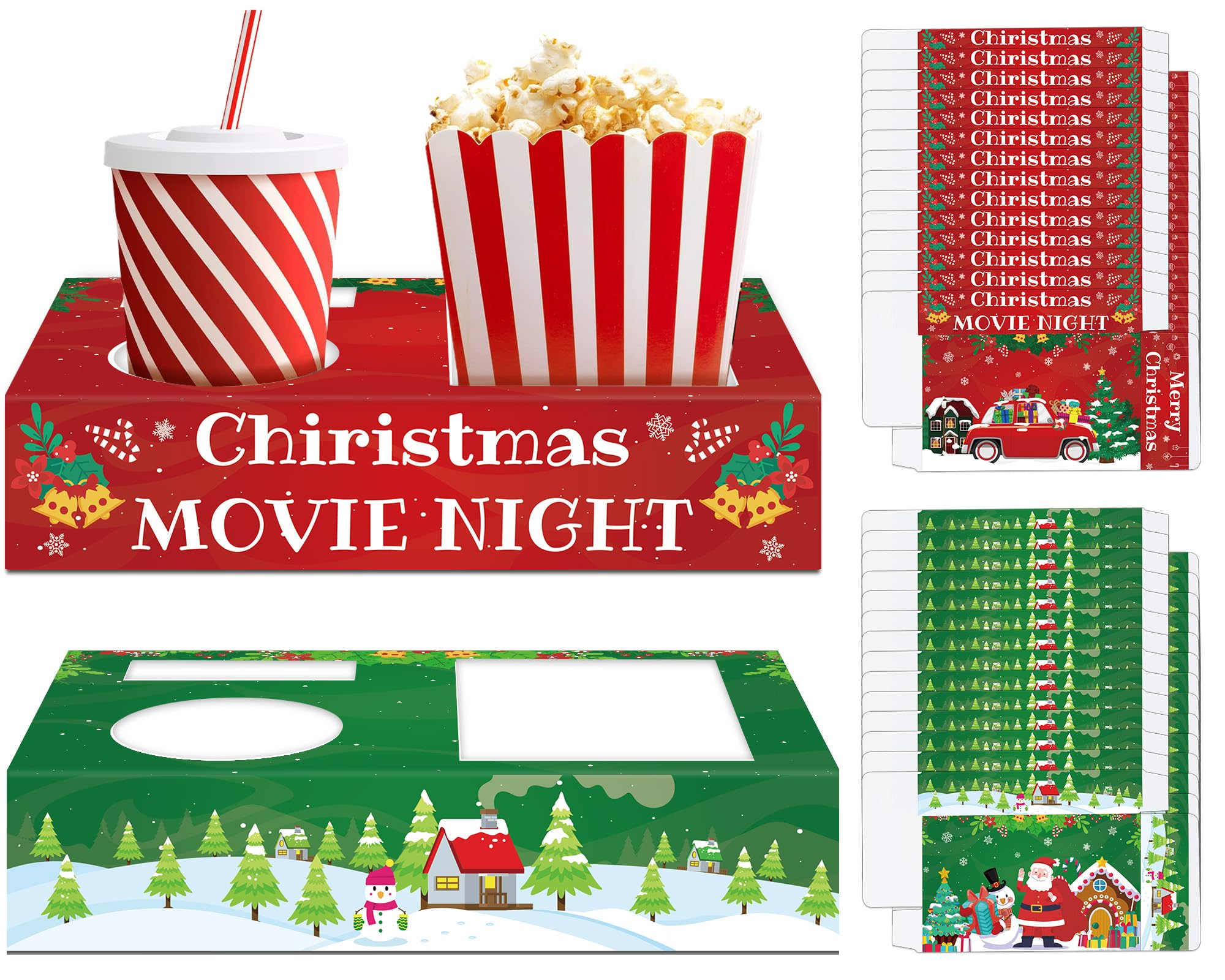 Amazon.com: 32Pcs Christmas Party Supplies Movie Night Paper Snacks ...