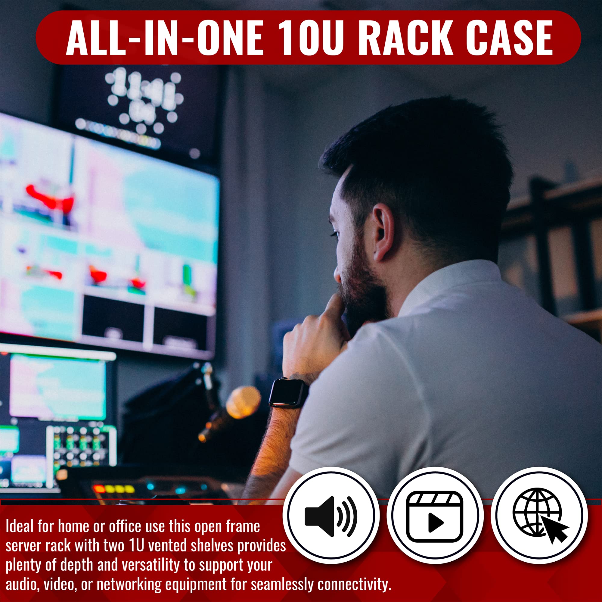 Snapklik.com : Open Frame 10U Rack For Networking, Servers, Audio, And ...