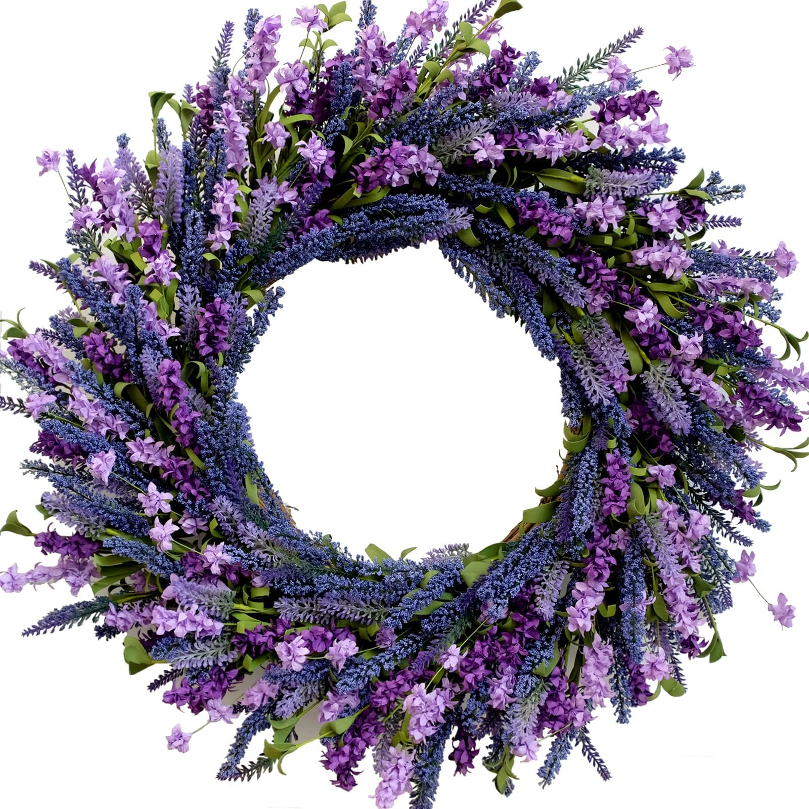 Amazon.com: DDHS Lavender Wreath, Spring Wreaths for Front Door 24 Inch ...