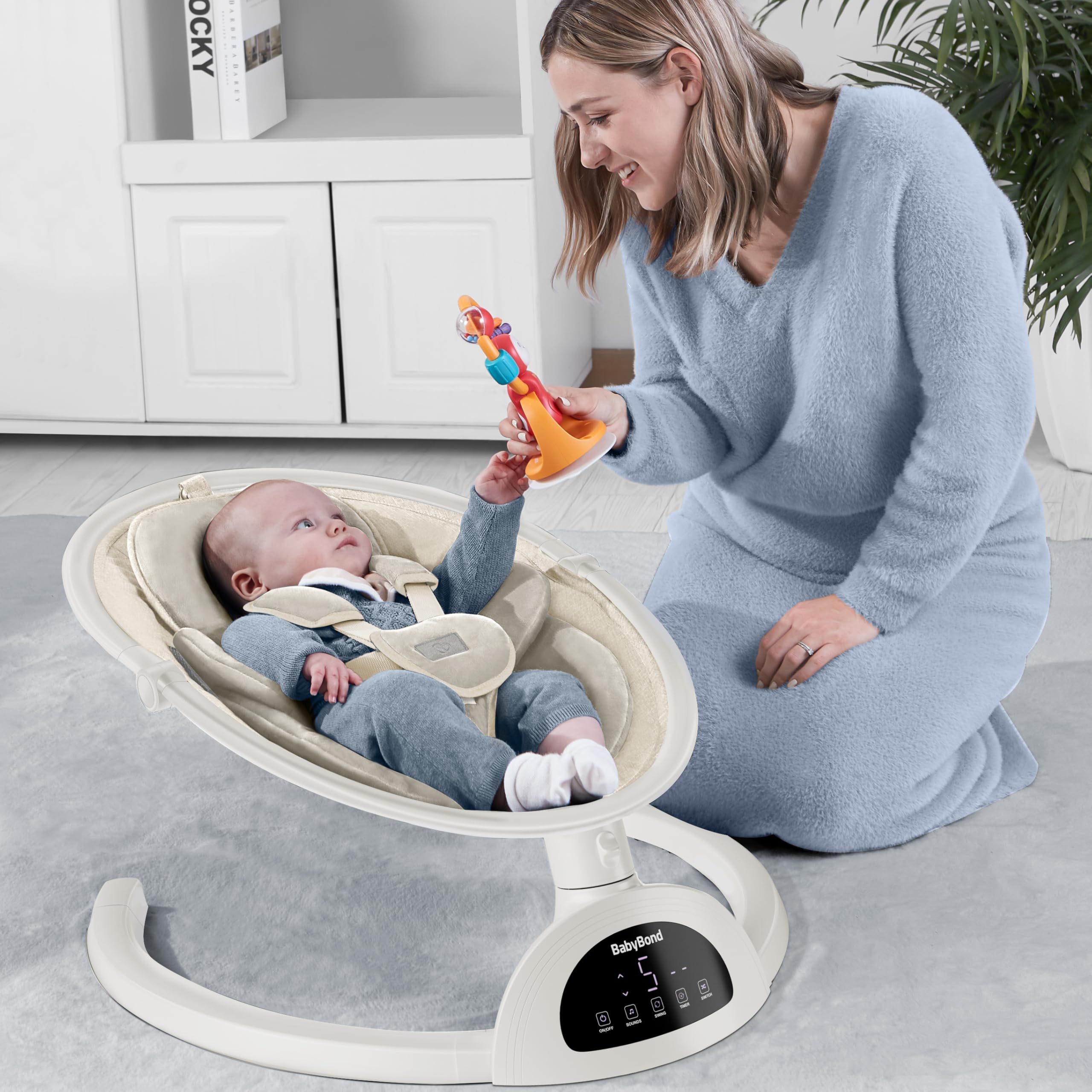 Snapklik.com : BabyBond Baby Swings For Infants, Bluetooth Infant Swing