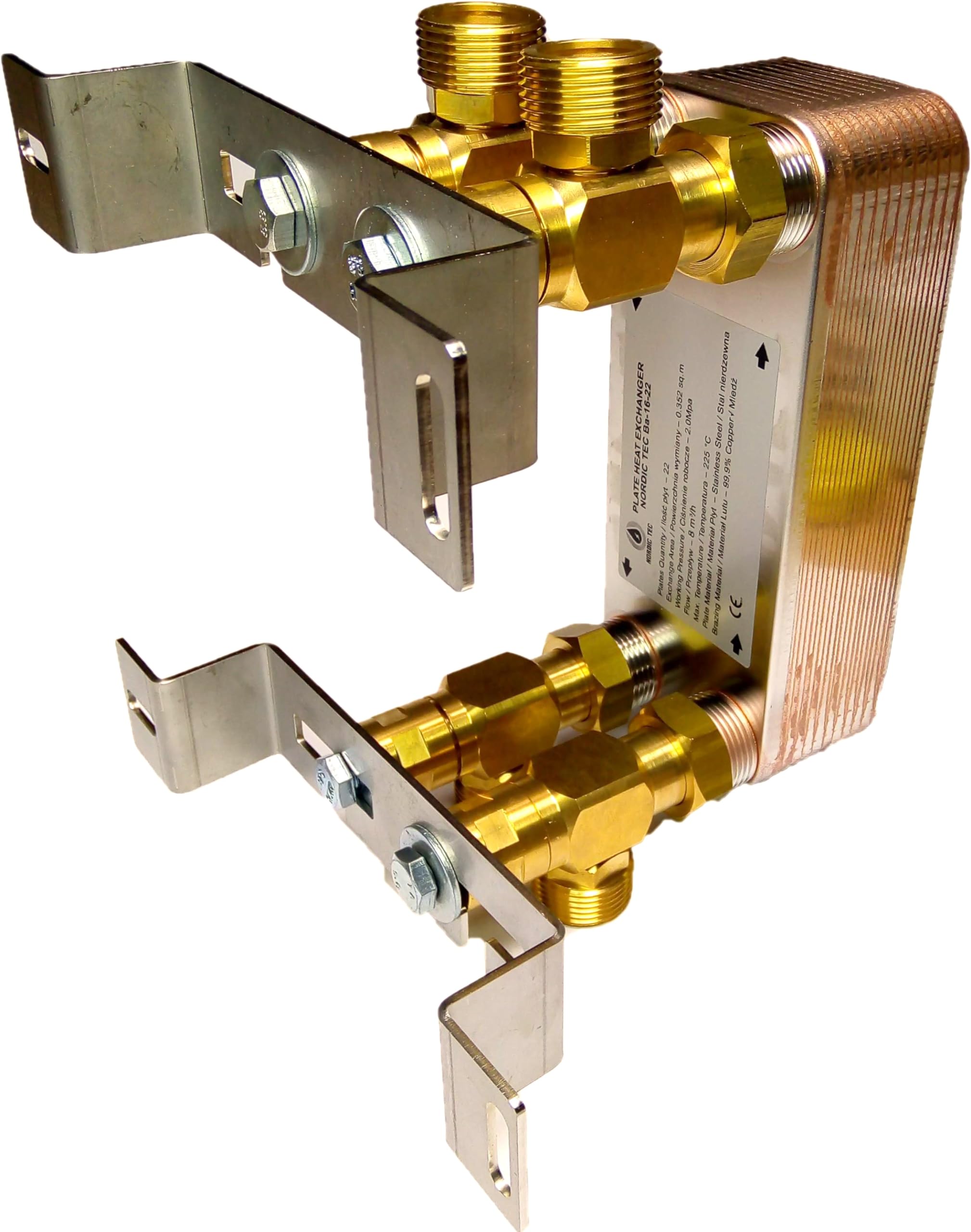 Buy Nordic Tec Ba-16-22 Stainless Steel Plate Heat Exchanger Plate Heat ...