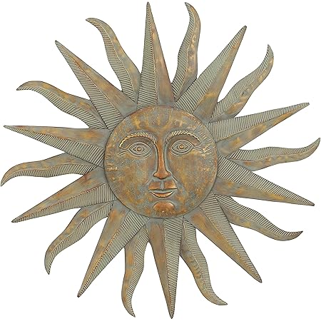 Amazon.com: Deco 79 Contemporary Sun Wall Decor, 1"W x 30"H, Gray ...