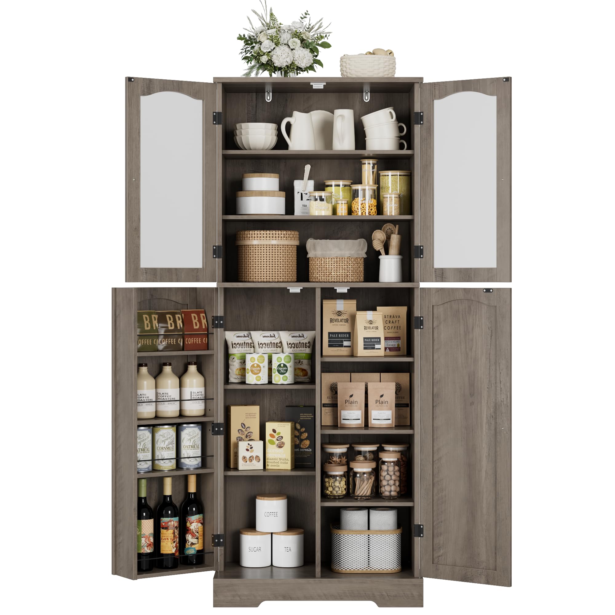 Amazon.com: HOSTACK Kitchen Pantry Storage Cabinet, 64" Tall Pantry ...