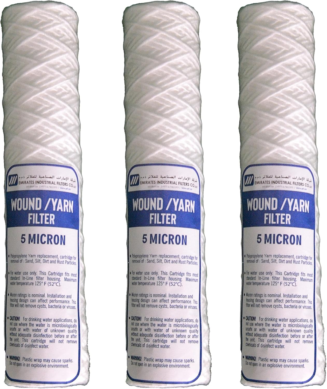 Generic 10" x 2.5" Wound/Yarn Polypropylene Water Filter Cartridge PP ...