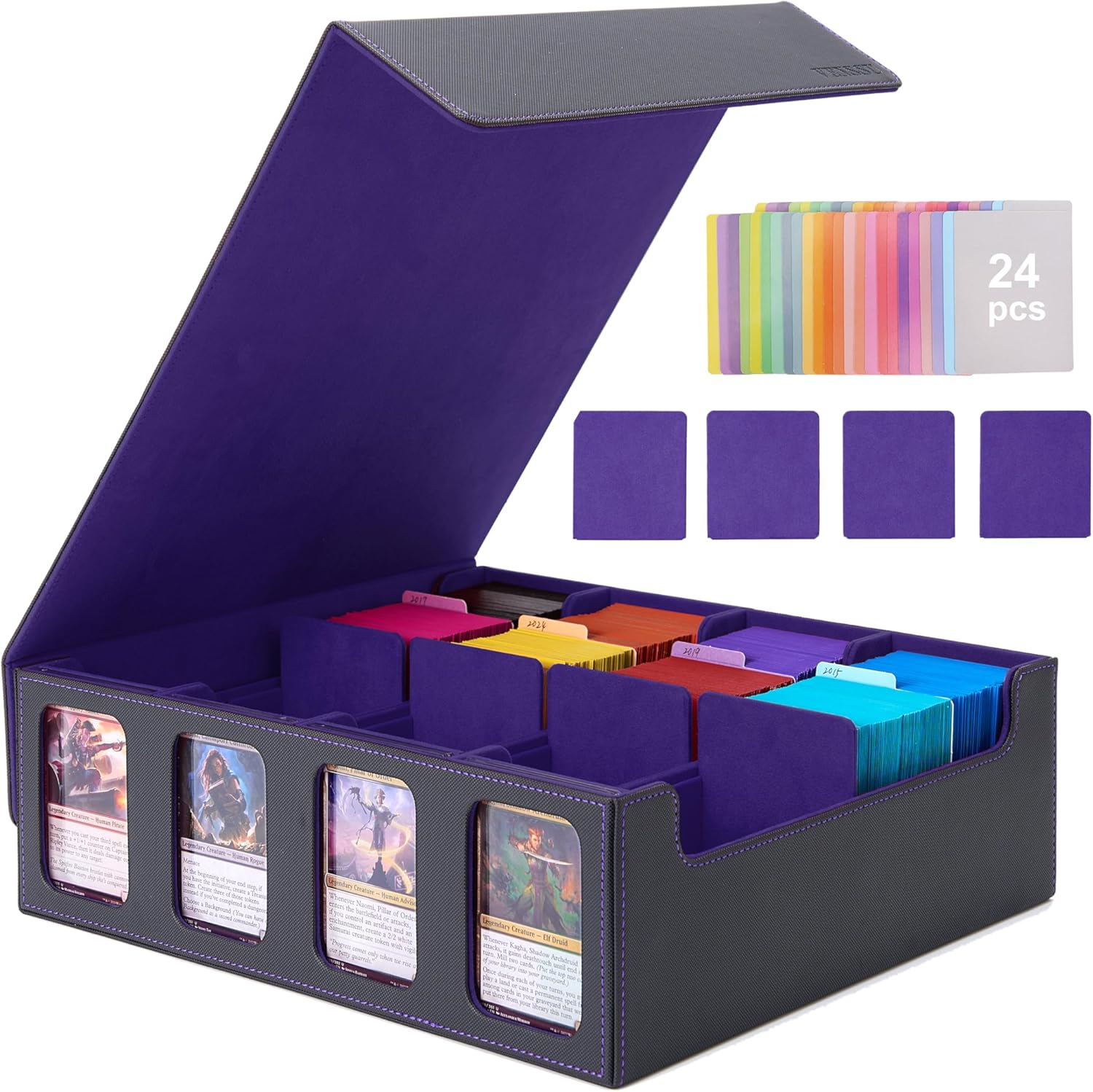 Amazon.com: Venssu Card Storage Box for Trading Cards with Card ...