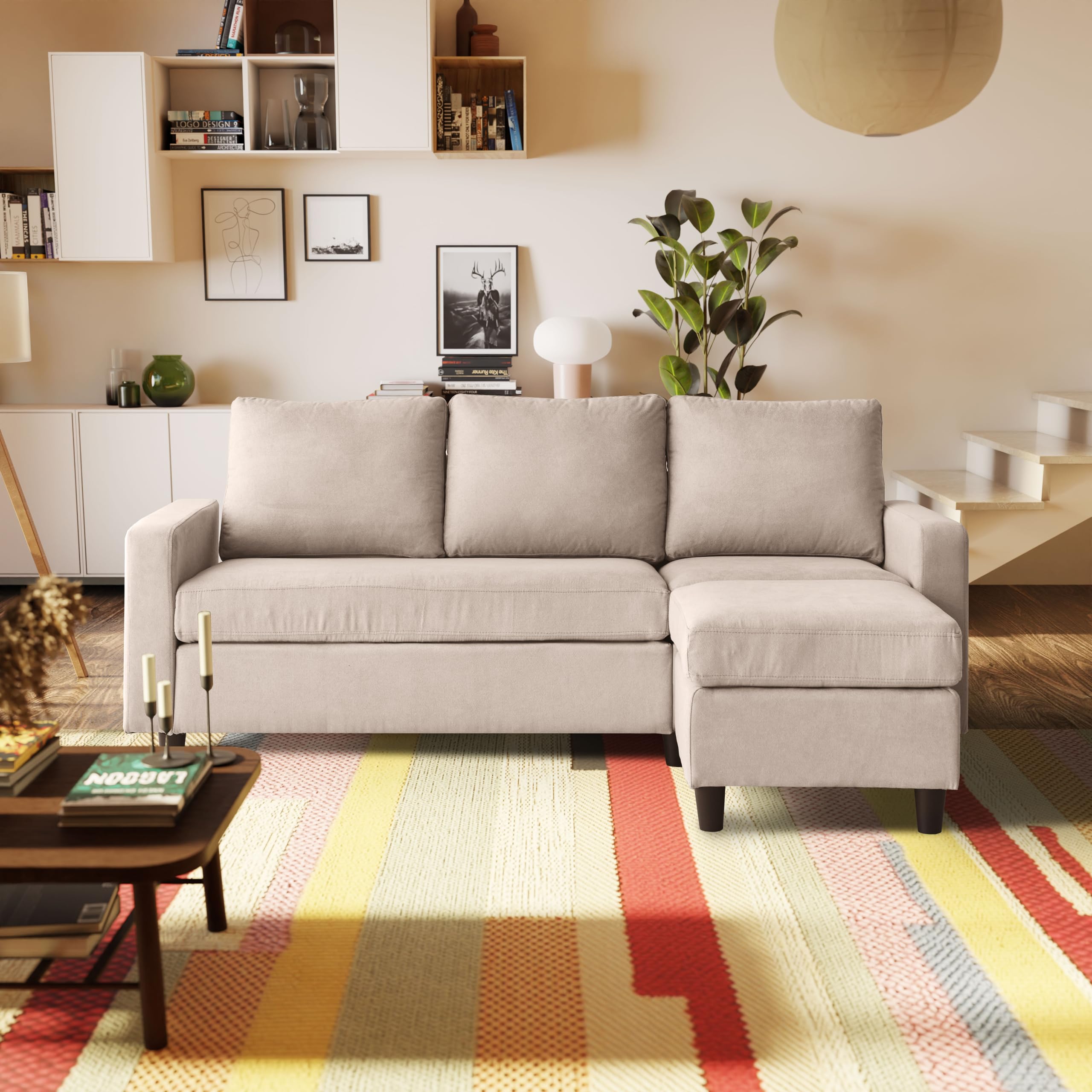 (box 2 of 2) Divano Roma Furniture Convertible Couch Chenille Fabric L ...