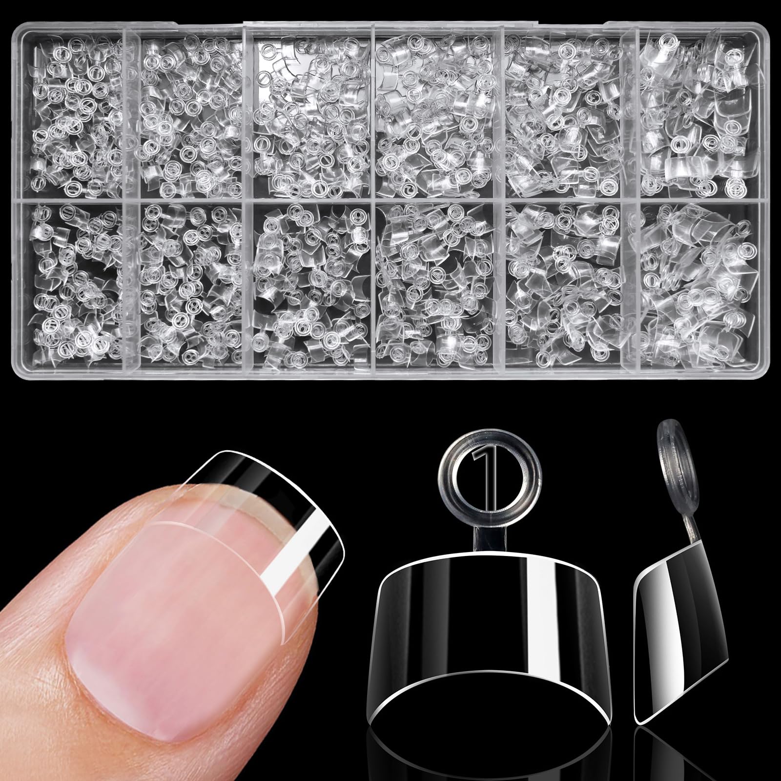 Amazon.com: Bellelfin 600Pcs Short Square Nail Tips, Half Cover Square ...