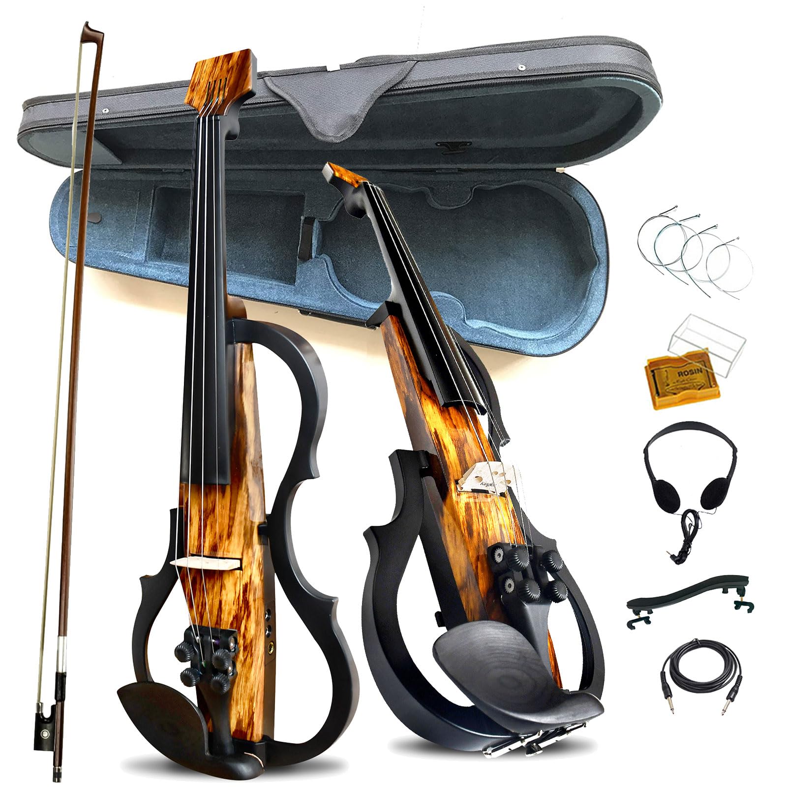 Amazon.com: Premium Carbon Fiber Electric Violin Full Size 4/4 ...