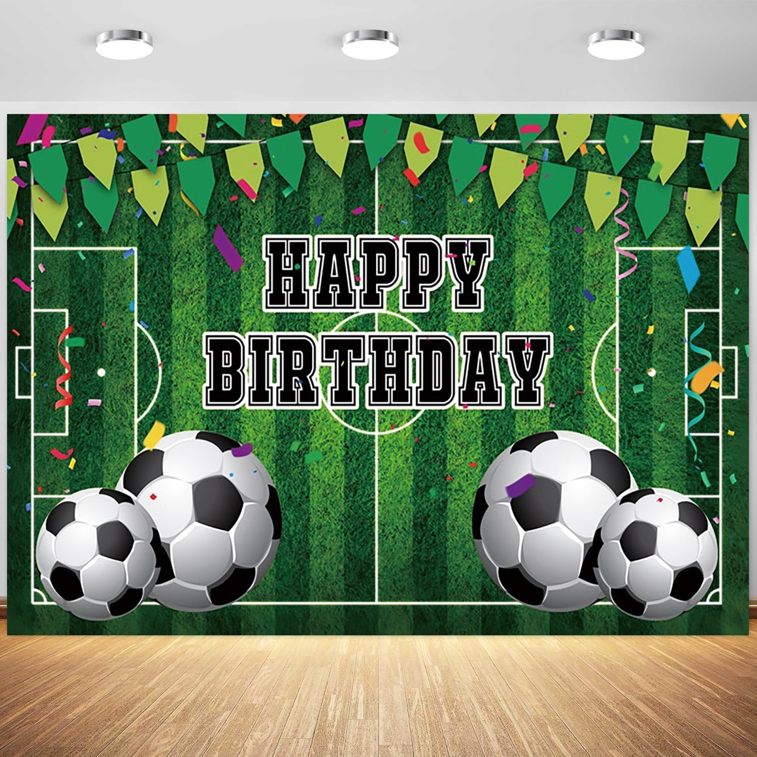 Amazon.com : 7x5ft Soccer Birthday Backdrop Boys Soccer Theme Party ...