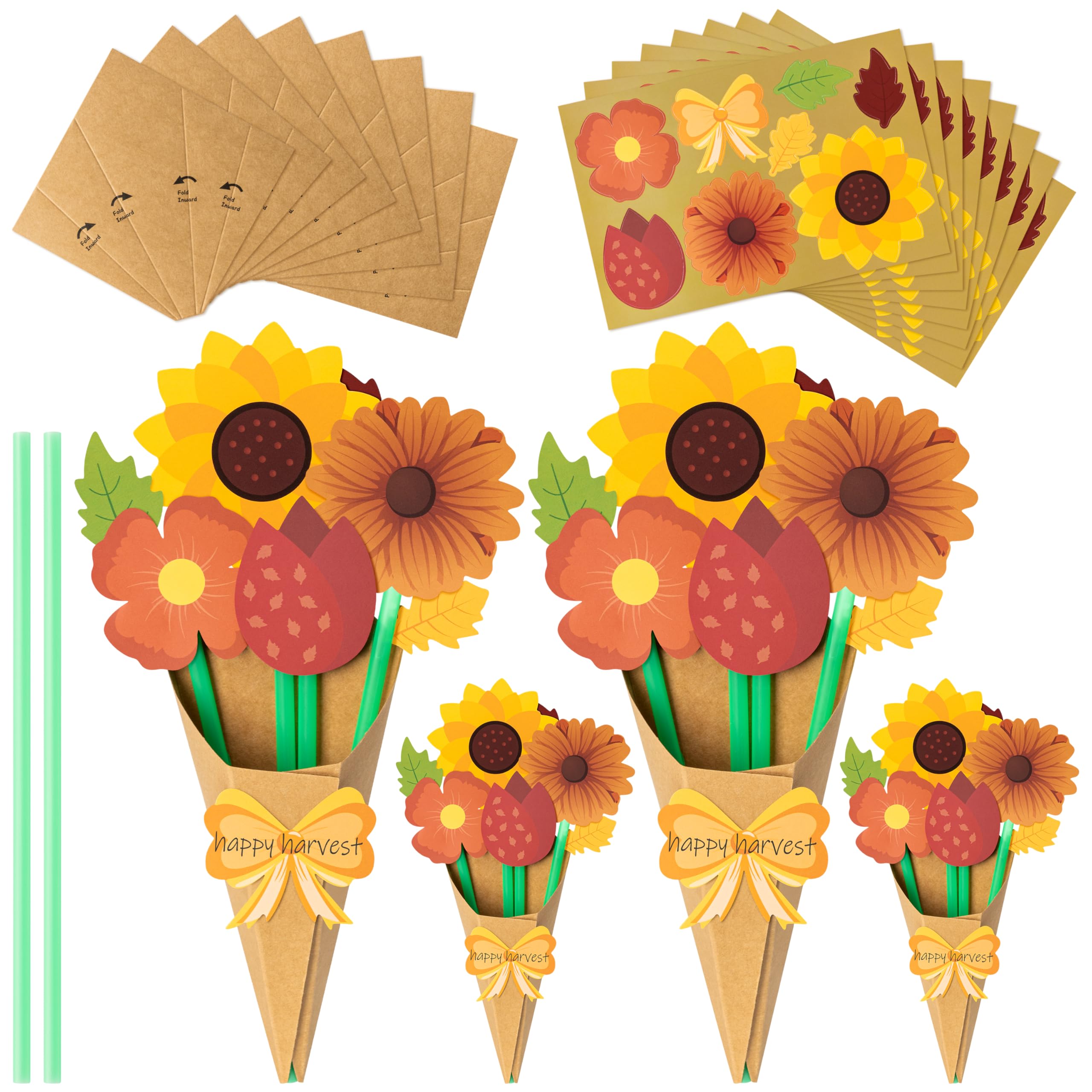 Amazon.com: BeYumi Flower Bouquet Craft Kit - 24Pcs Fall Flower Bouquet ...