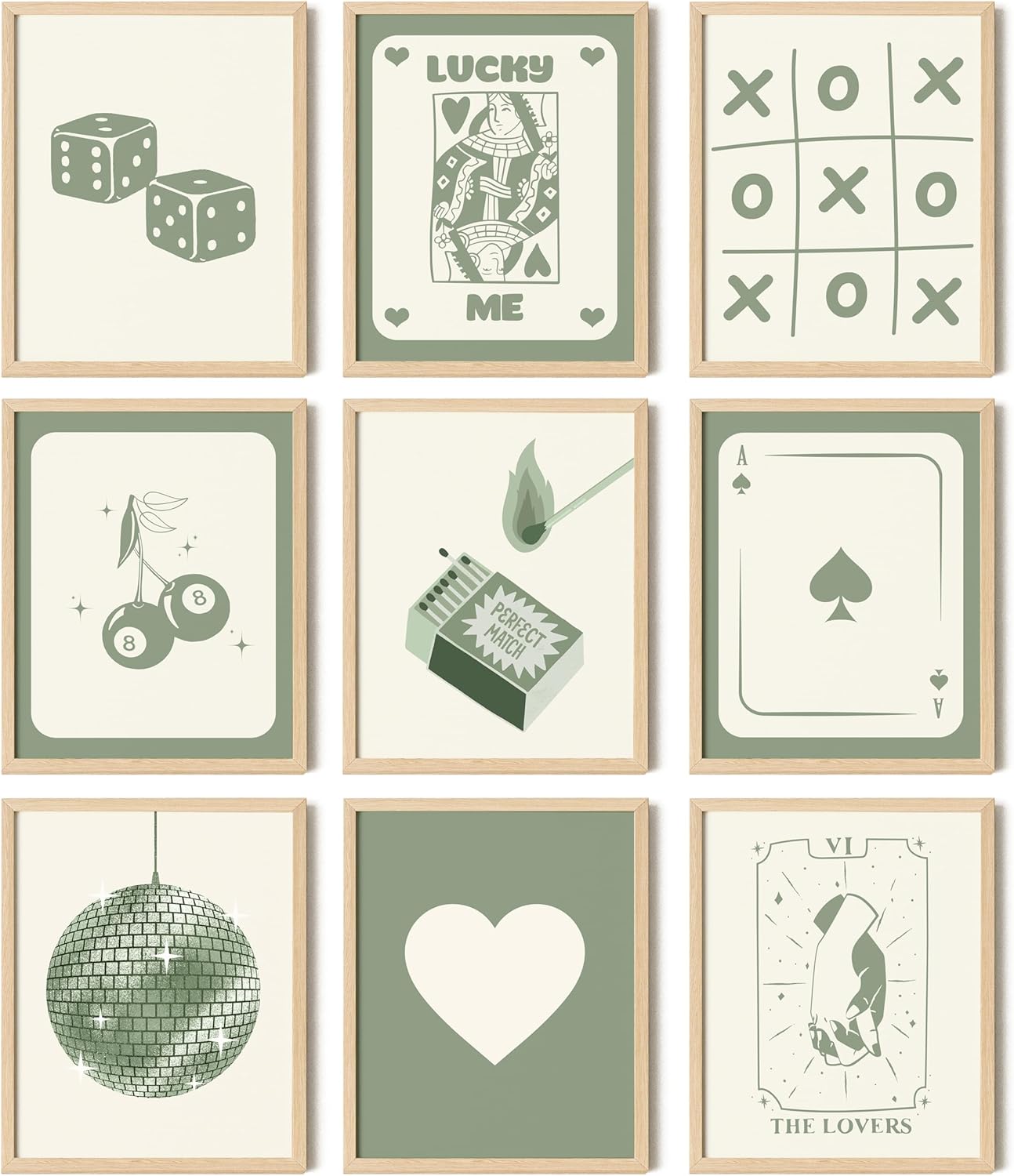 Amazon.com: 97 Decor Green Lucky Poster - Playing Card Wall Art, Poker ...