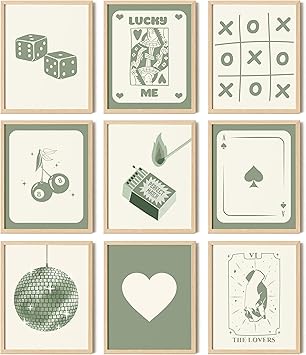 Amazon.com: 97 Decor Green Lucky Poster - Playing Card Wall Art, Poker ...