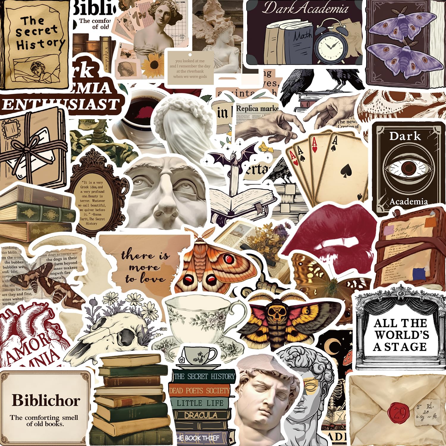Amazon.com: 50 PCS Dark Academia Stickers Vintage Scrapbook Stickers ...