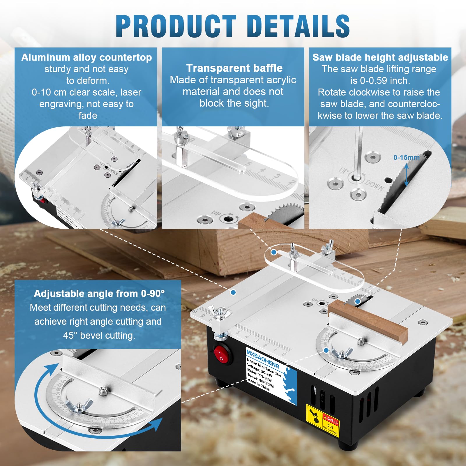 Snapklik.com : MXBAOHENG Mini Table Saw S3 Portable Precision Craft ...