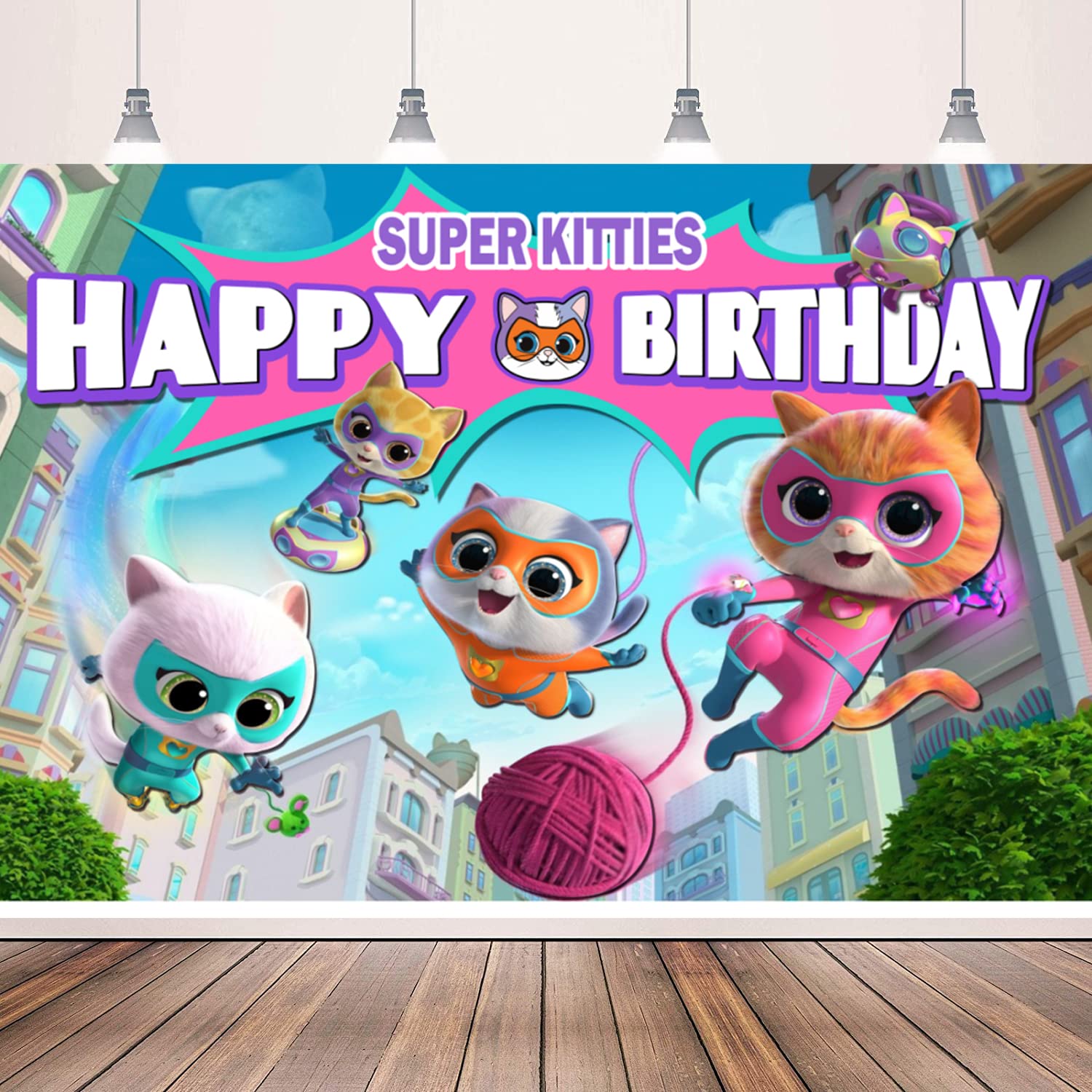 Electronikz - Super Cat Happy Birthday Backdrop, Super Kittiess ...