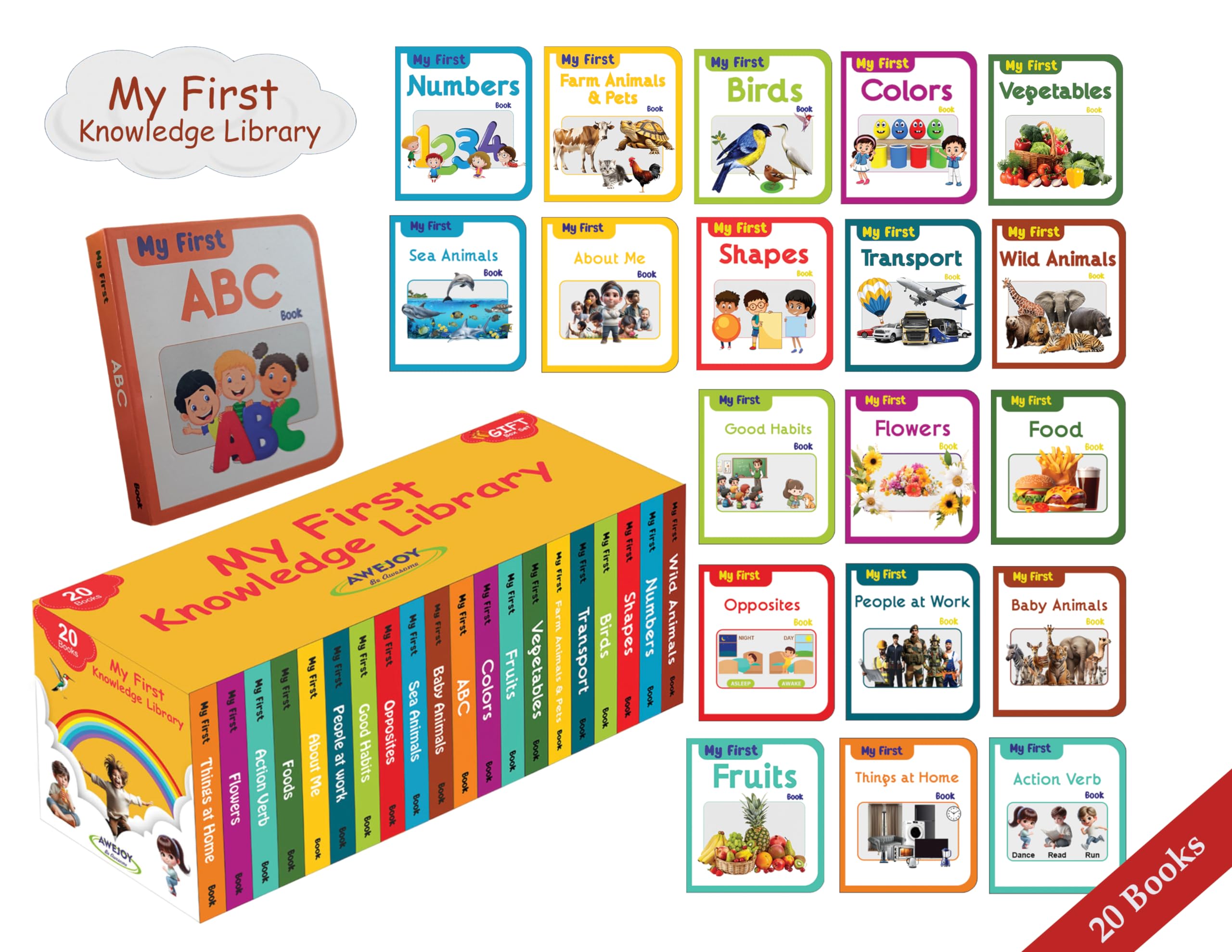 Buy AWEJOY My First Complete Knowledge Library Box Set of 20 Board ...