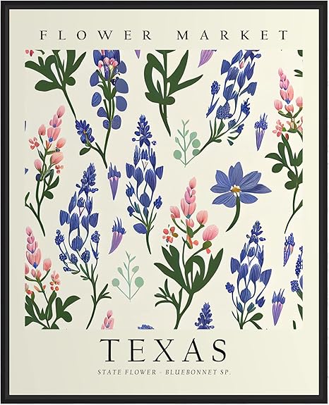 Amazon.com: Texas Art Print - State Map Travel Poster, Home & Living ...