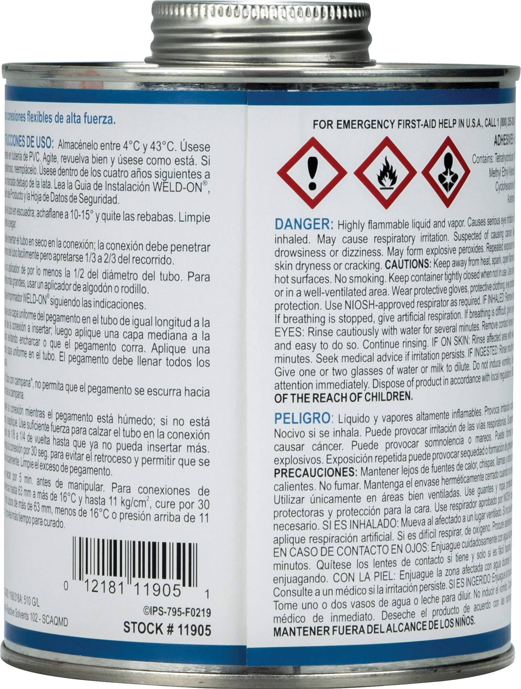 Snapklik.com : Weld-On 11905 795 Flex PVC Medium-Bodied Plumbing-Grade ...