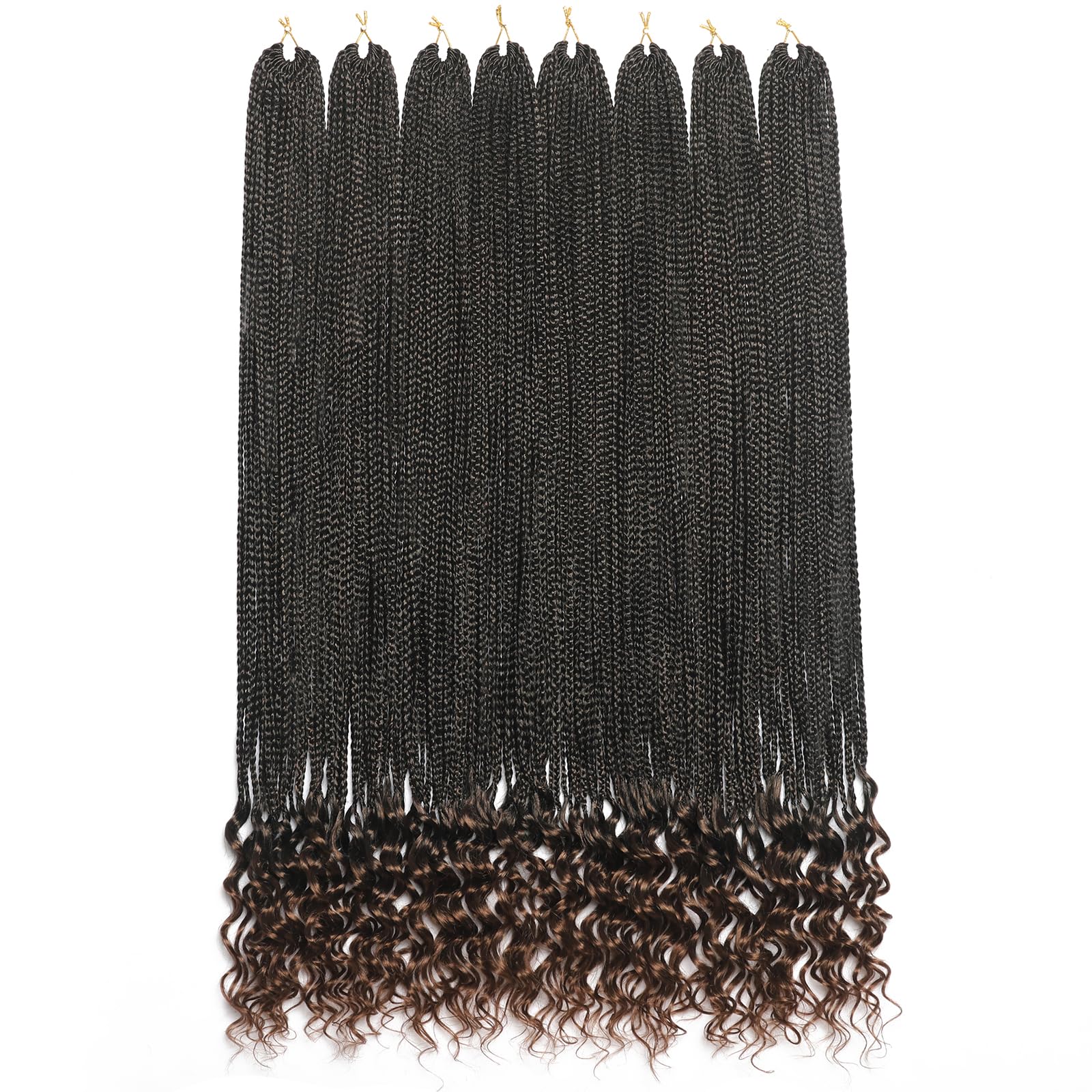 Buy 8 Packs Crochet Braids Box Braids Crochet Hair with Curly Ends 30 ...