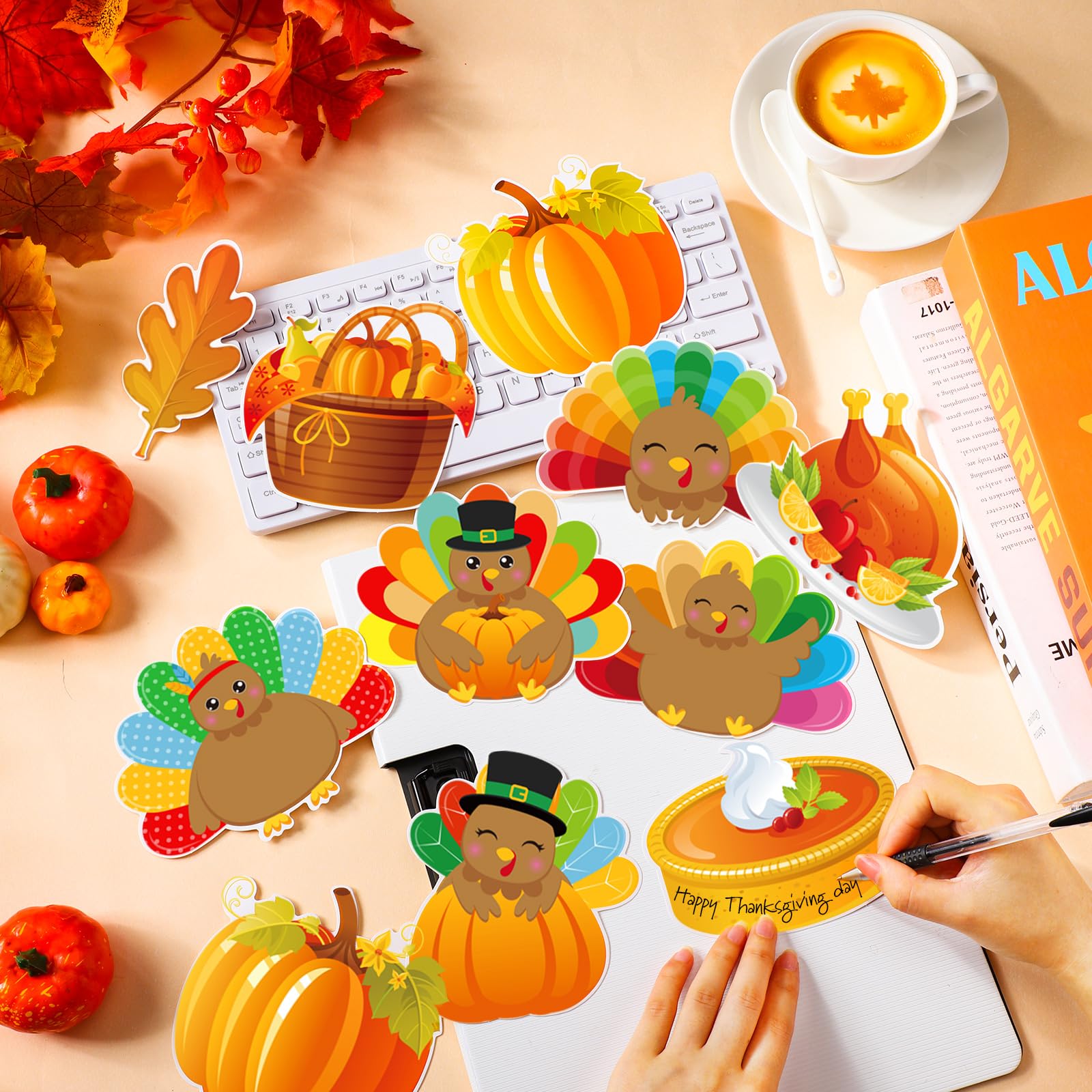 Maple Leaf Decorations 61-Piece Hello Fall Bulletin Board Decorations ...