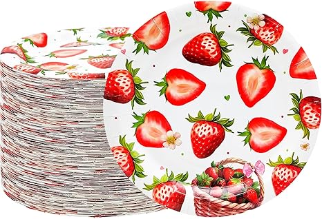 Amazon.com: GOGUOGOFA 48Pcs Strawberry Party Supplies - 7inch ...