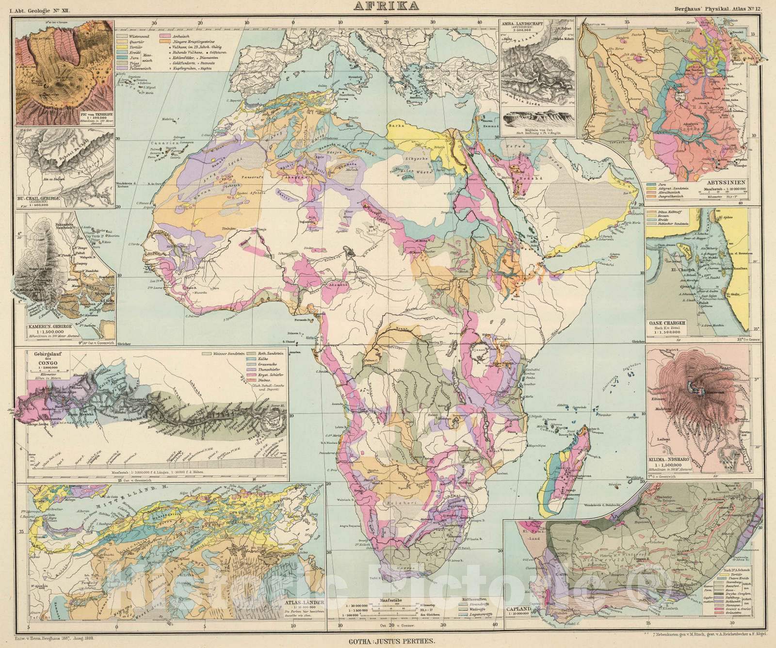 Africa Map With Atlas Mountains