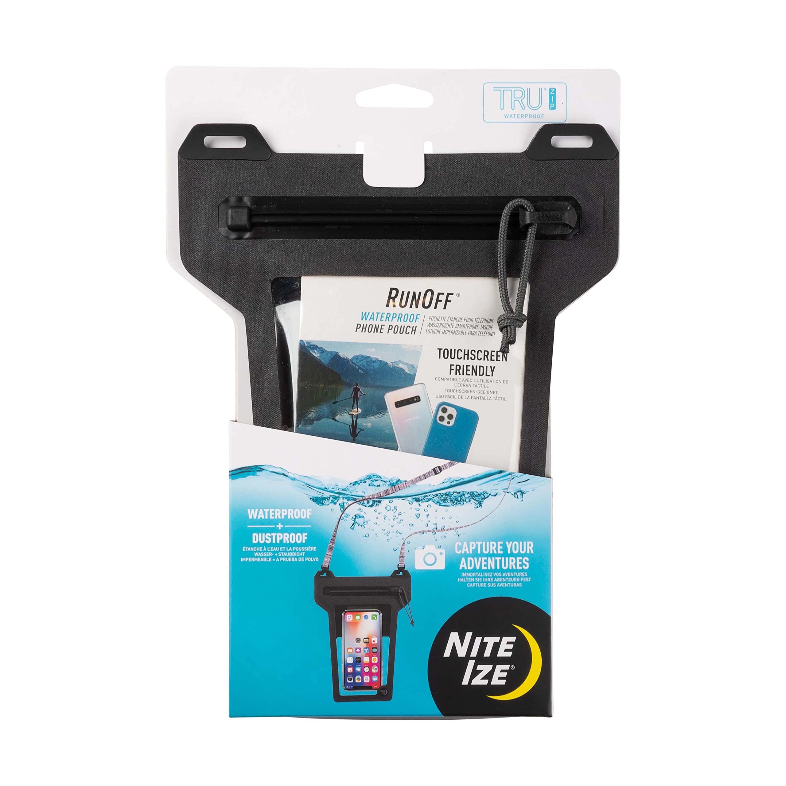 Nite Ize Runoff Waterproof Phone Pouch with Lanyard and TRU Zip ...
