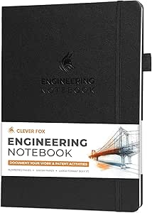 Clever Fox Engineering Notebook – Hardcover Grid Notebook with Numbered ...