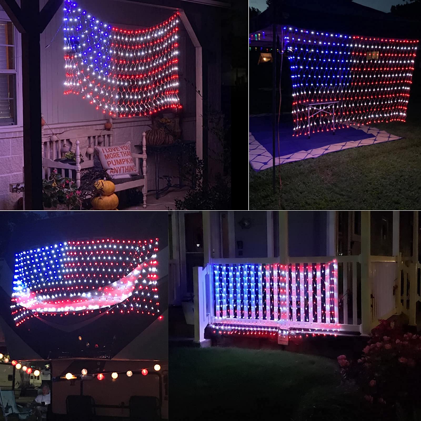 Small Lighted American Flags American Flag Led Etsy