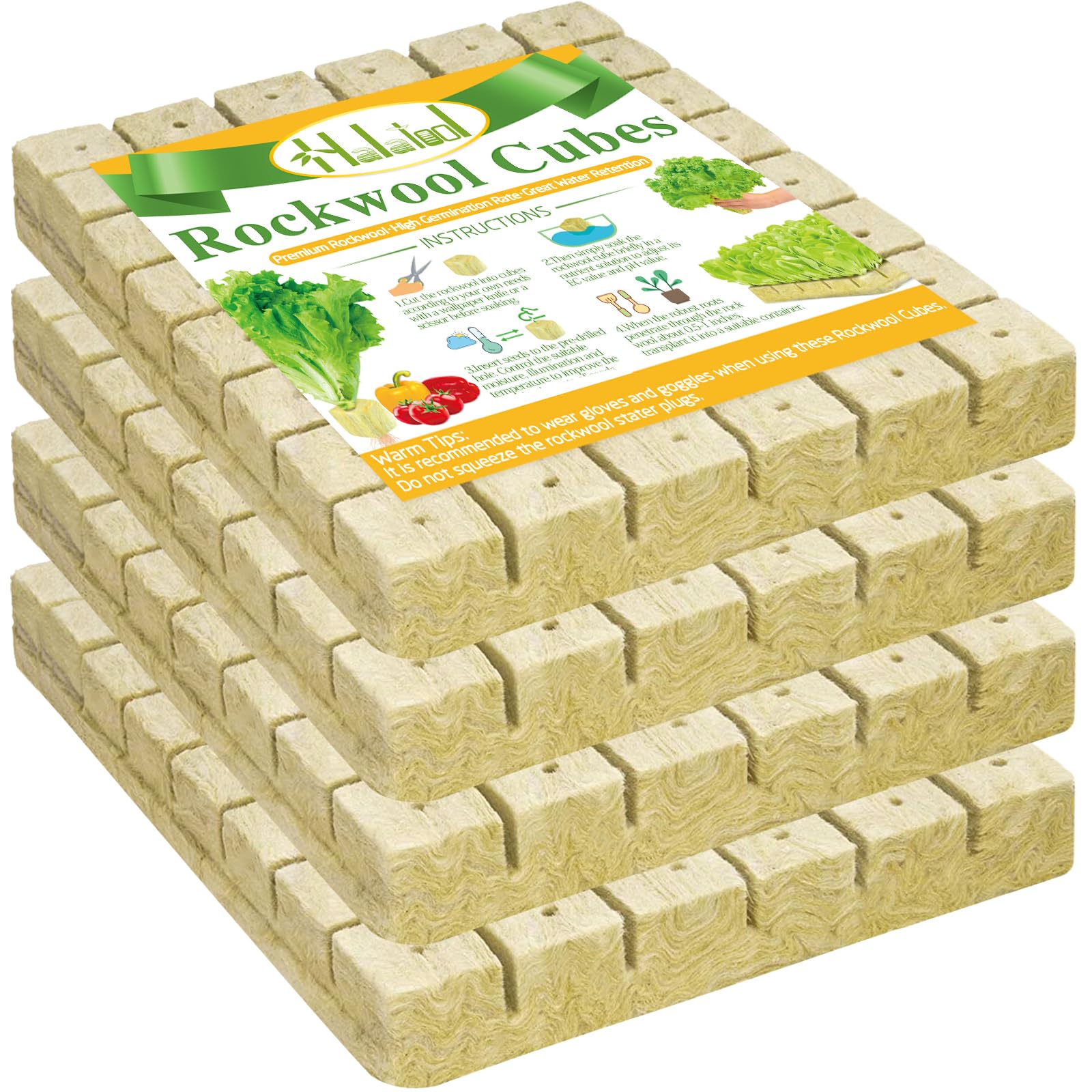 Snapklik.com : Halatool 2 Inch Rockwool Garden Rockwool Cubes For ...