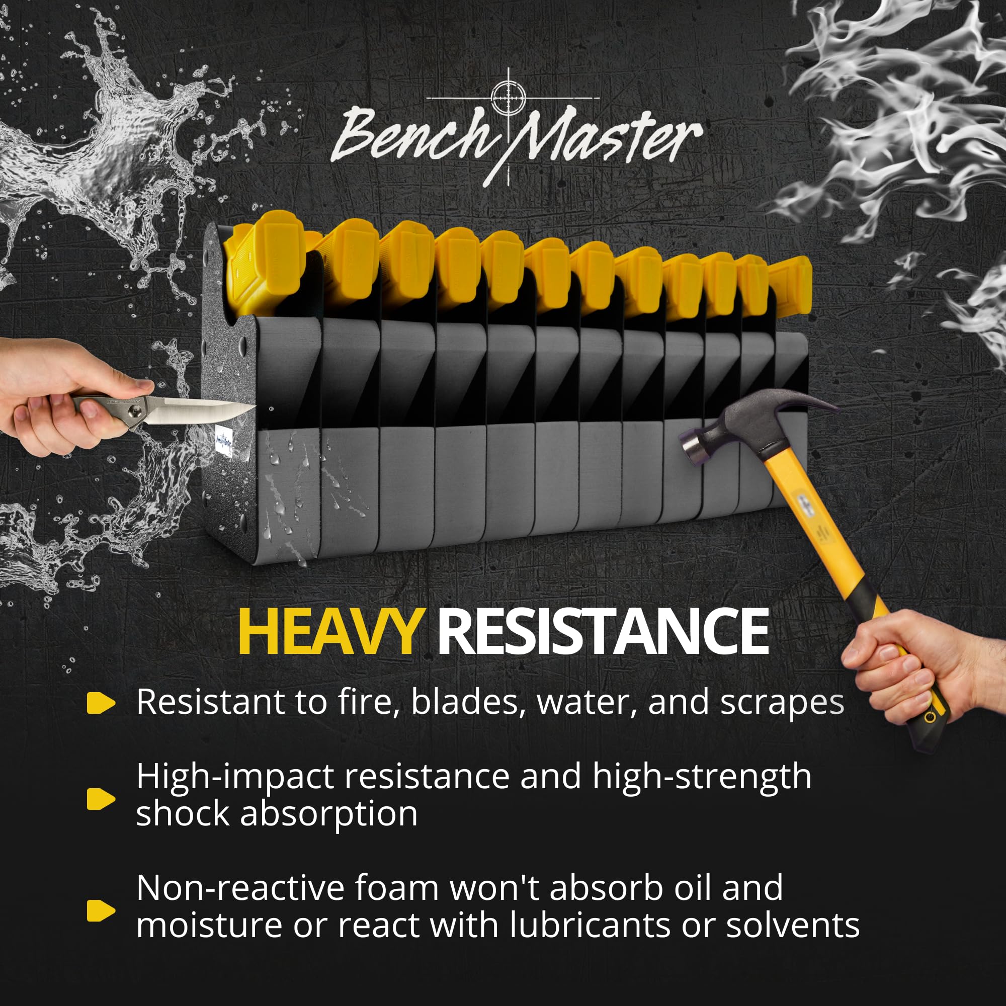 BenchMaster Vertical Pistol Rack, Handgun Safe Storage, Holds 2 to 12 ...