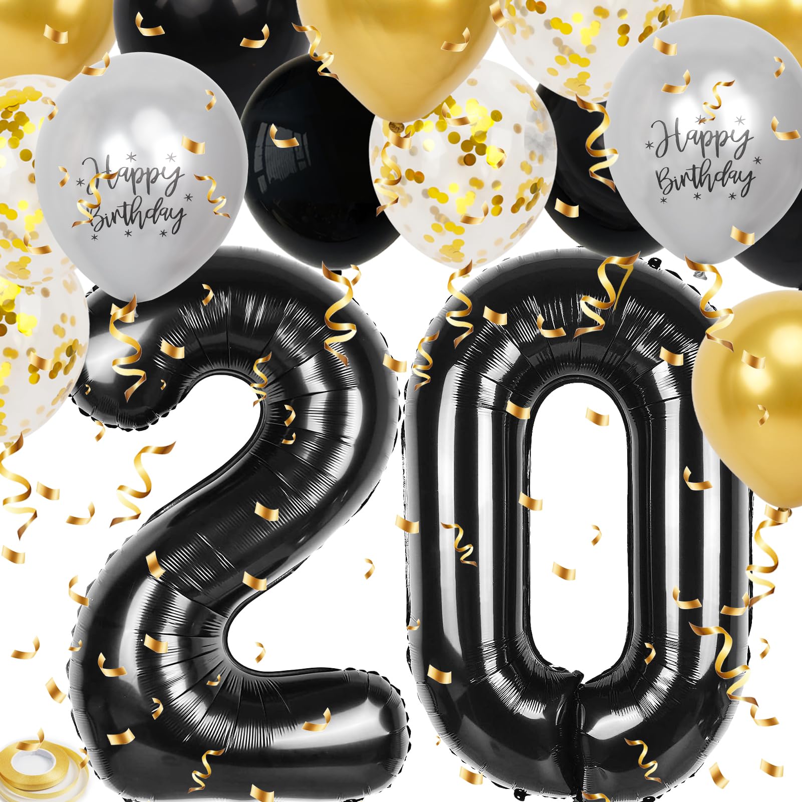 Amazon.com: 20th Birthday Decorations for Men, 40 inch 20 Balloon ...