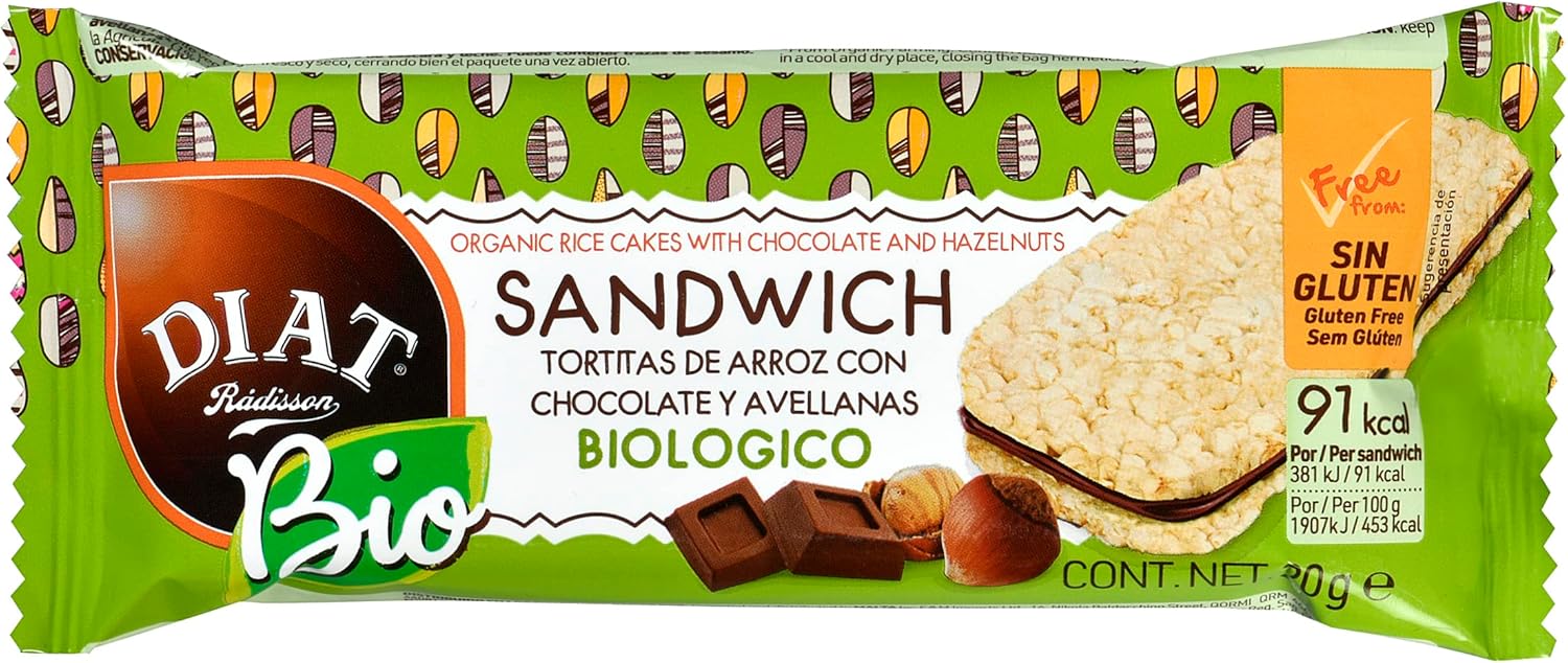 DIAT Radisson - Sándwich Crujiente de Arroz y Chocolate Bio | Ecológico ...