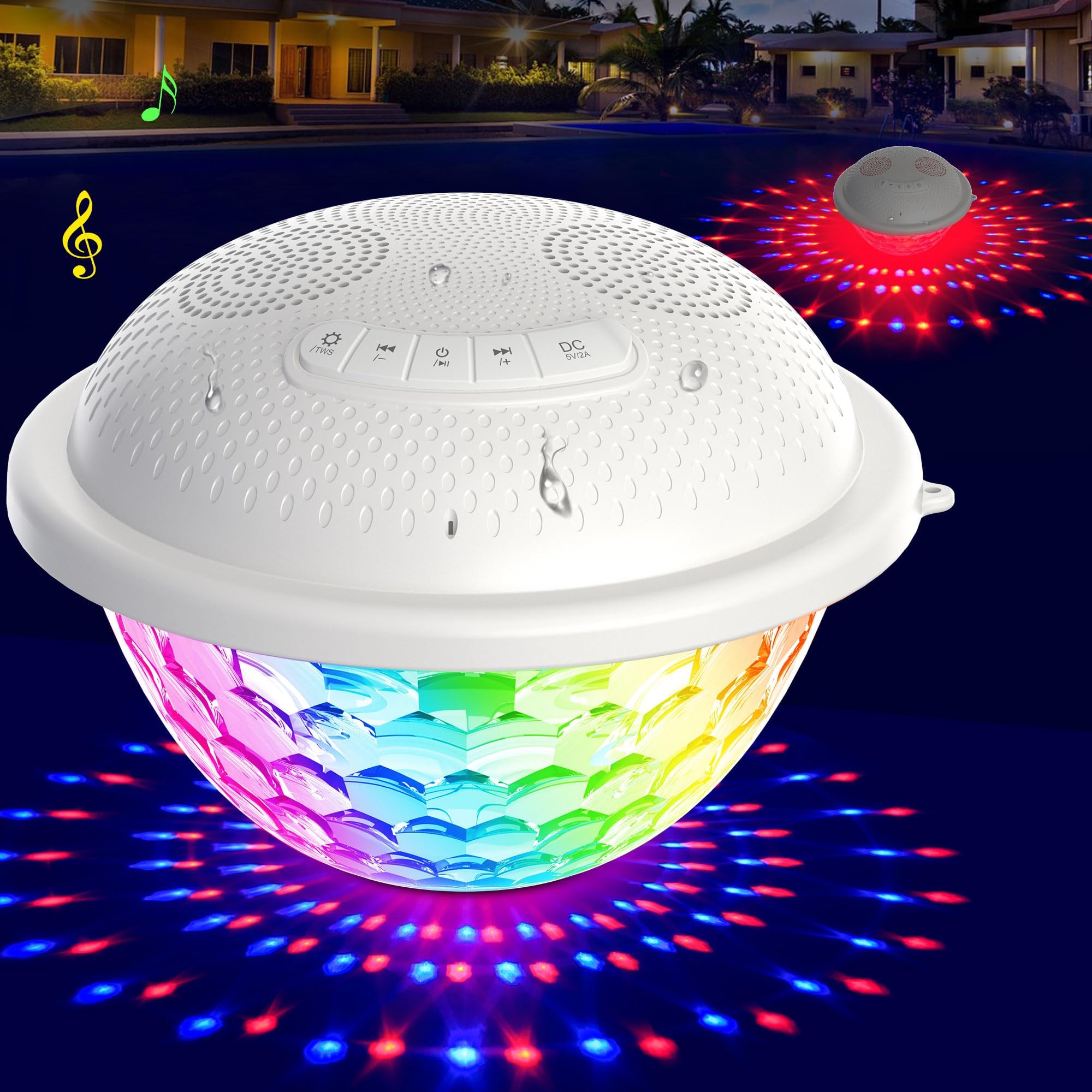 Amazon.com: KingSom Floating Pool Speaker,Bluetooth Pool Speaker with ...