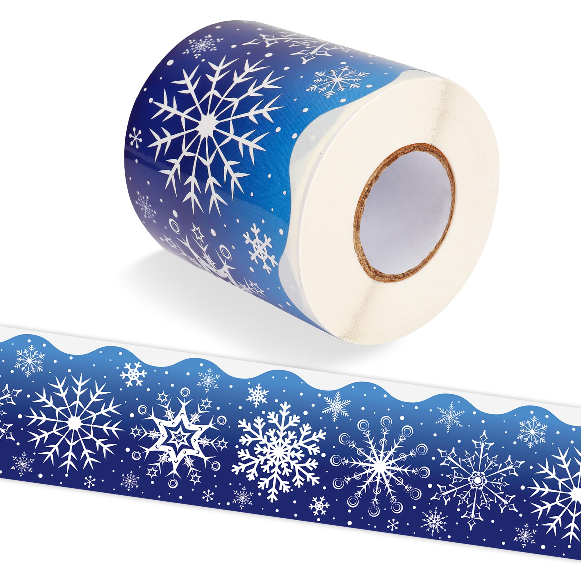 Amazon.com: Lucleag 49.2 Ft Winter Snowflakes Bulletin Board Border ...