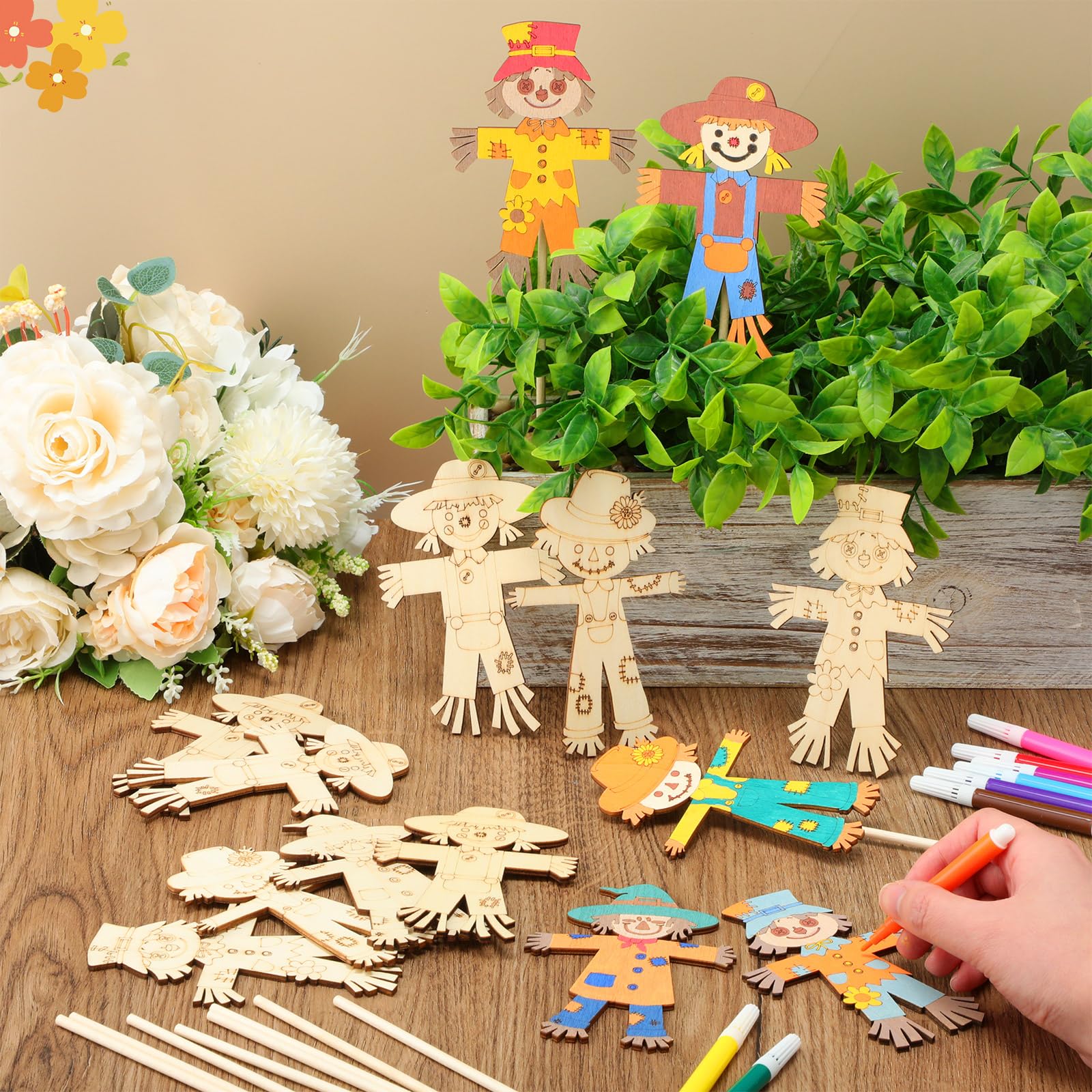 Snapklik.com : 12 Pcs Fall Scarecrow Painting Craft Kits For Kids DIY ...