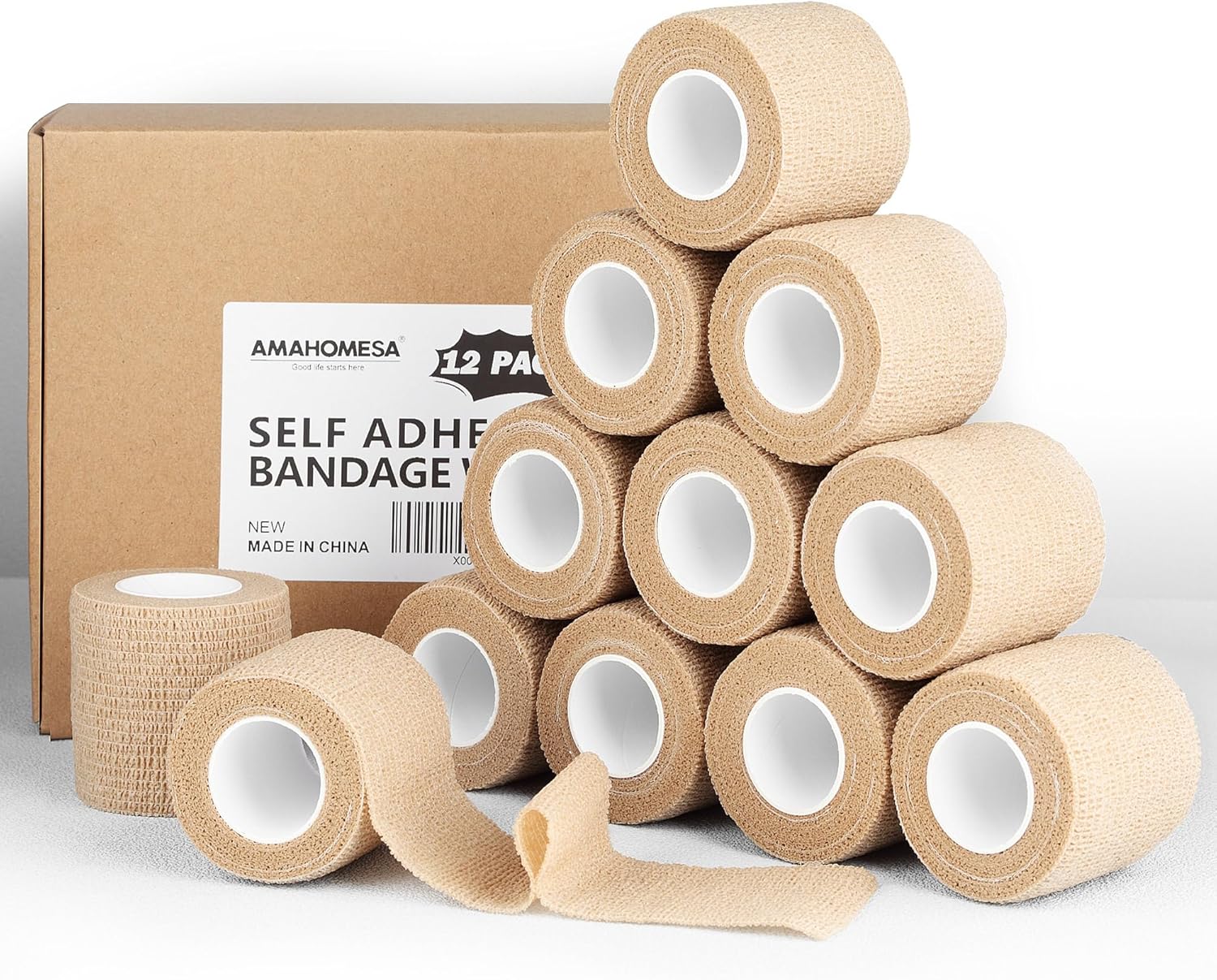 Amazon.com: Self Adhesive Bandage Wrap, 12 Pack, 2 Inch x 5 Yards, Self ...