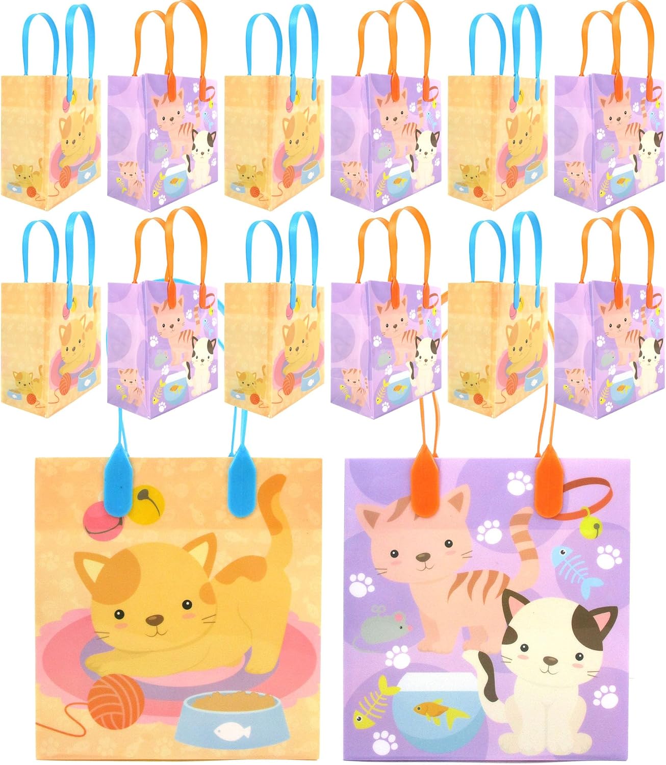 Amazon.com: TINYMILLS Cats and Kittens Party Favor Bags Cat and Kitten ...