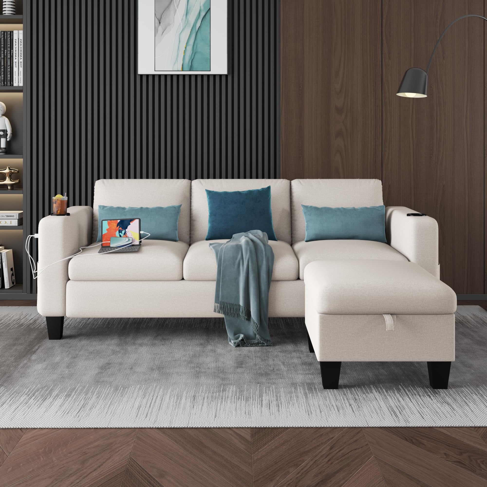 Amazon.com: Youmumeub Couches for Living Room-Convertible Sectional ...