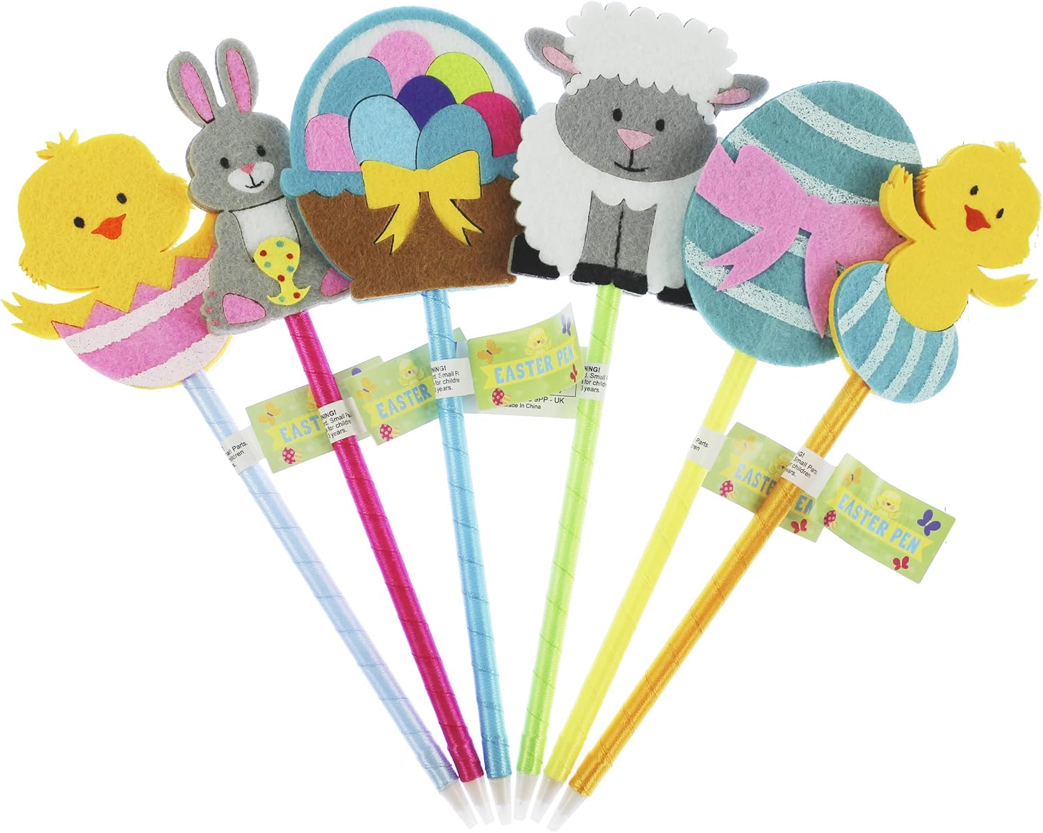 Eurowrap Pack of 6 Novelty Easter Pens with Felt Topper : Amazon.co.uk ...