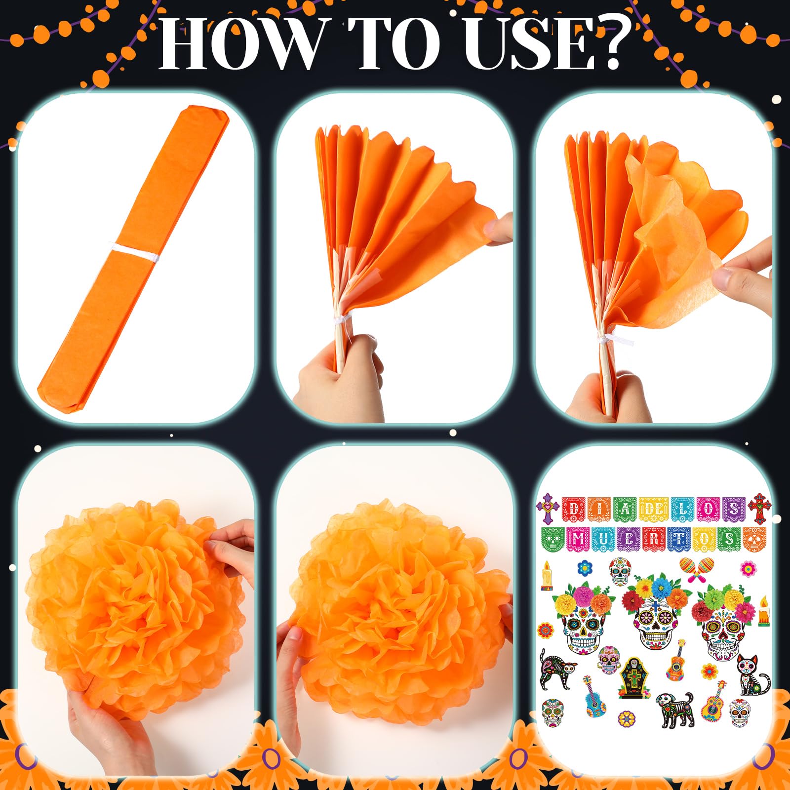 Snapklik.com : Pasimy Day Of The Dead Bulletin Board Set Colorful Sugar ...