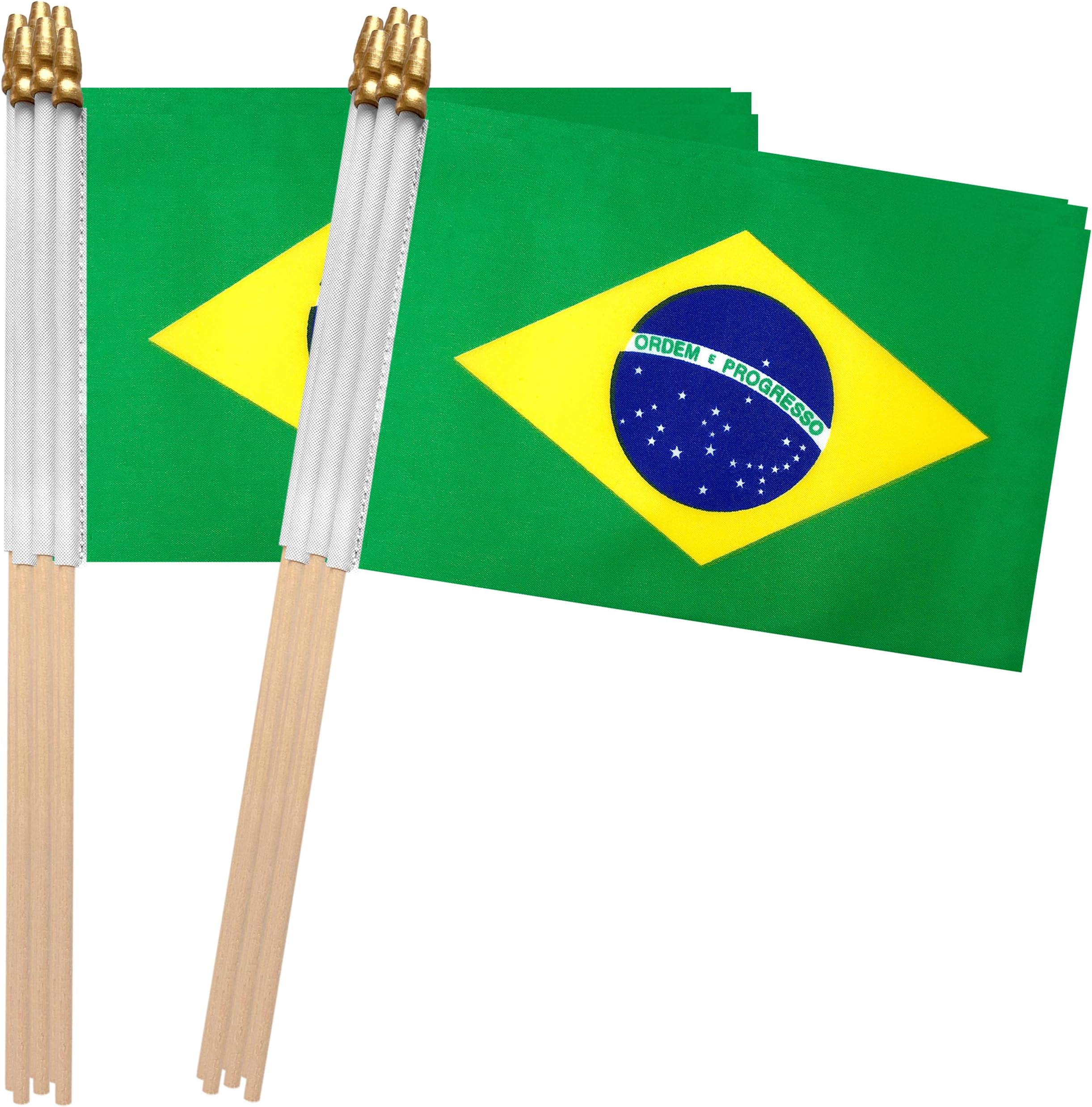 Amazon.com : TSMD Brazil Stick Flag Brazilian Small Mini Hand Held ...