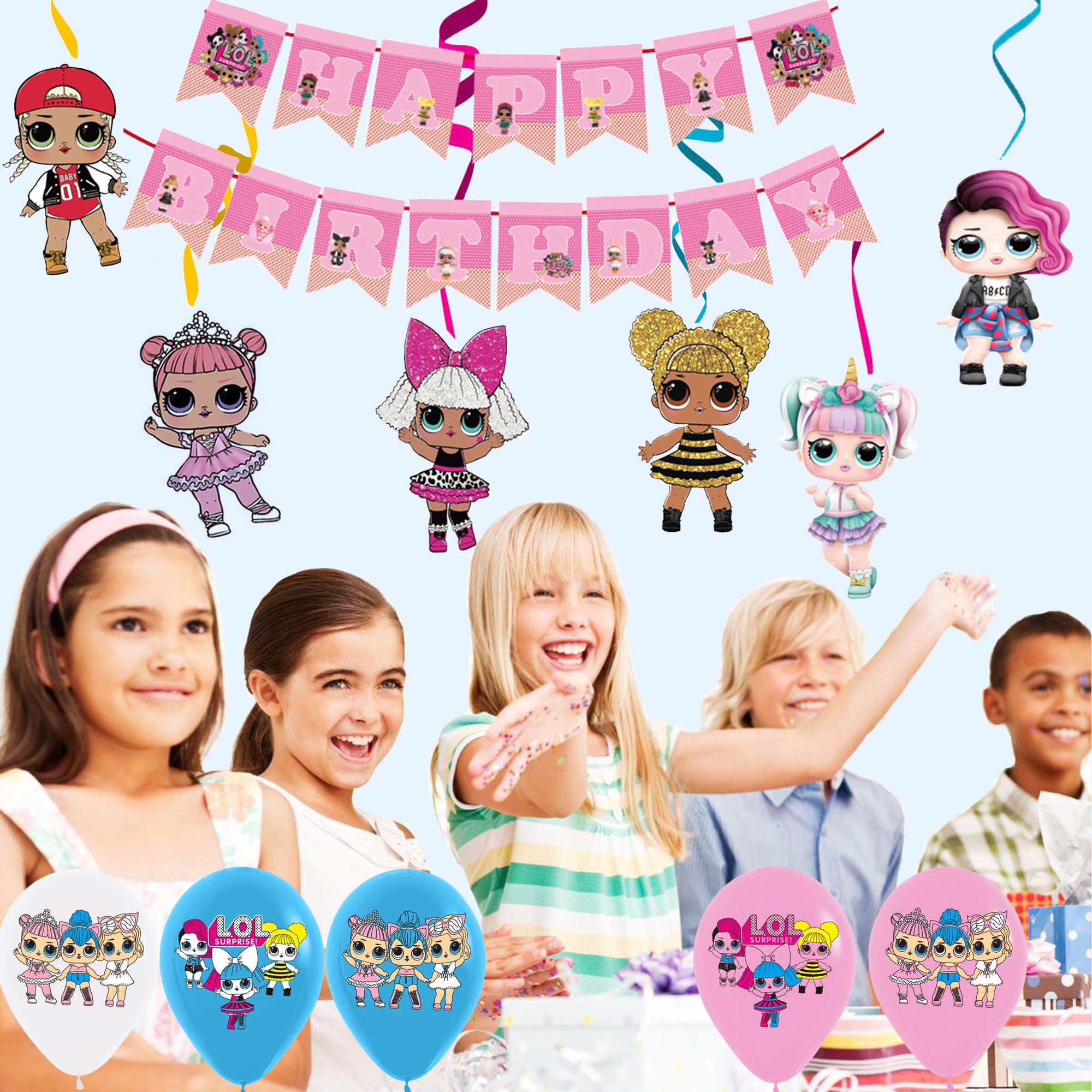 smileh LOL Birthday Decorations Lol Dolls Balloons Happy Birthday ...