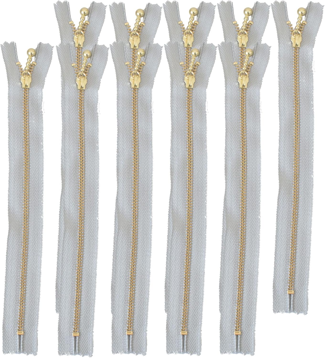 Amazon.co.jp: YKK 玉付きファスナー ゴールド 14cm 10本（#831 B-15） : ホビー