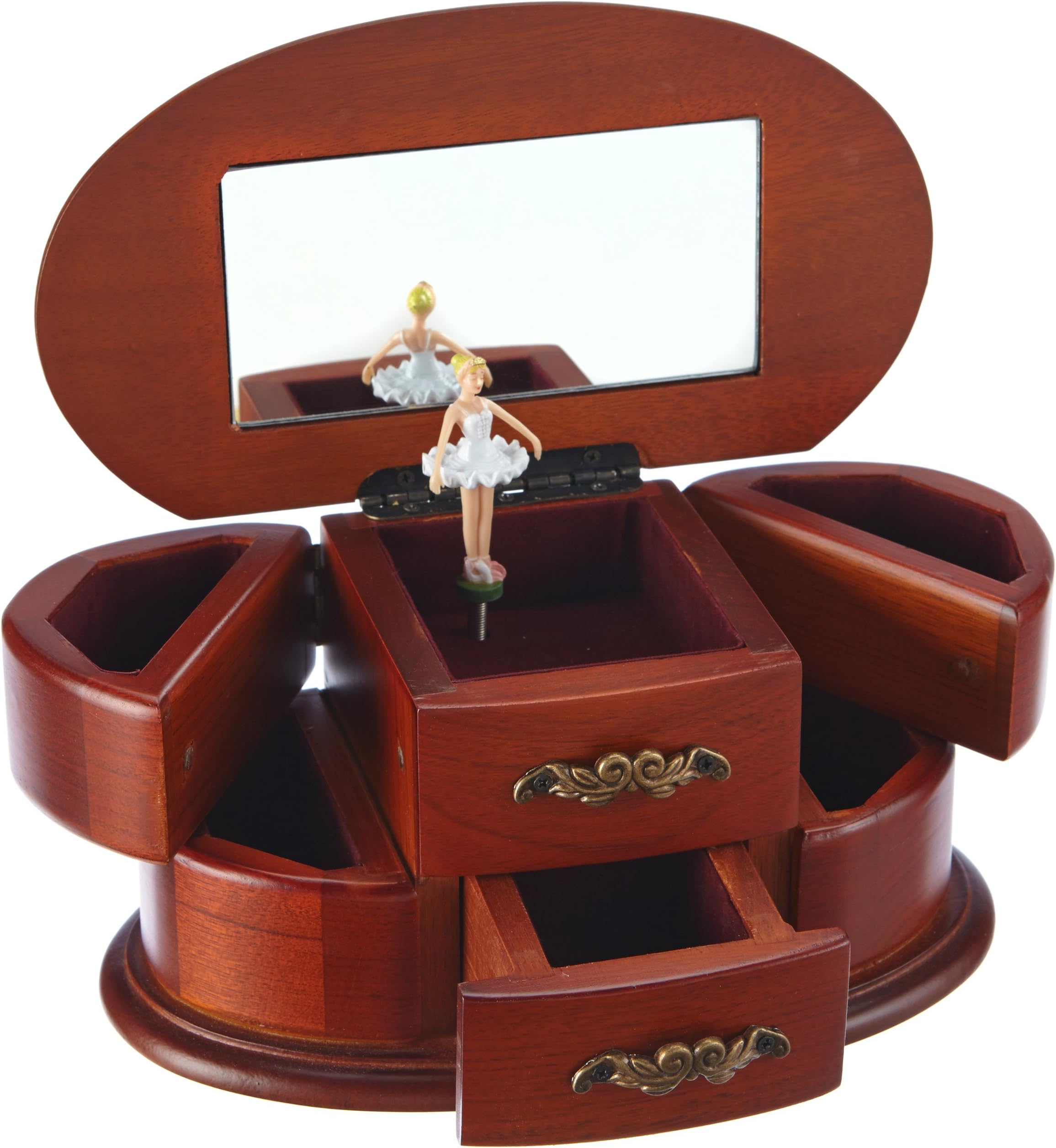 Amazon.com: MusicBox Kingdom 16066 Wooden Ballerina Musical Jewelry Box ...