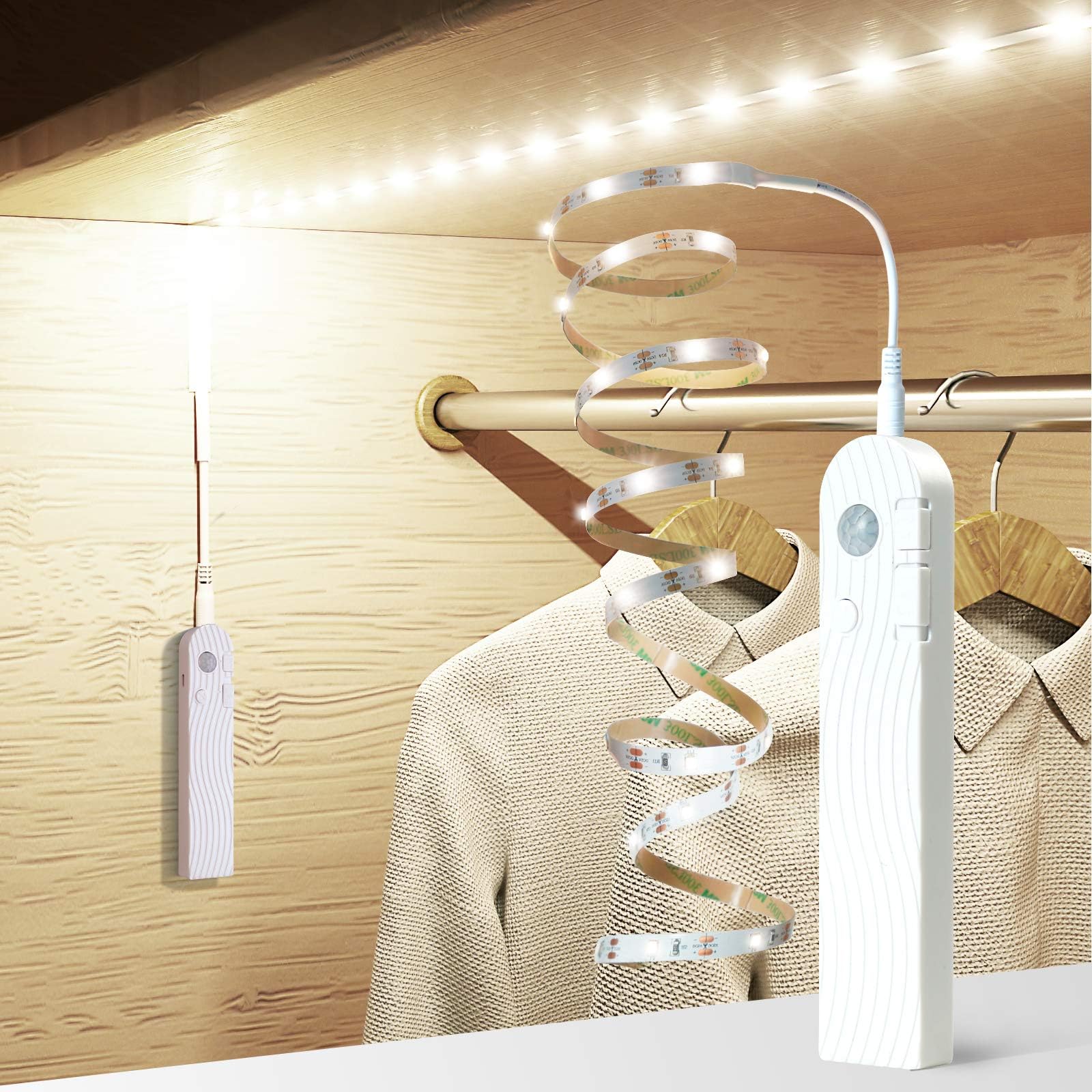 Sensky Motion Sensor LED Strip Light Rechargeable Motion Activated ...