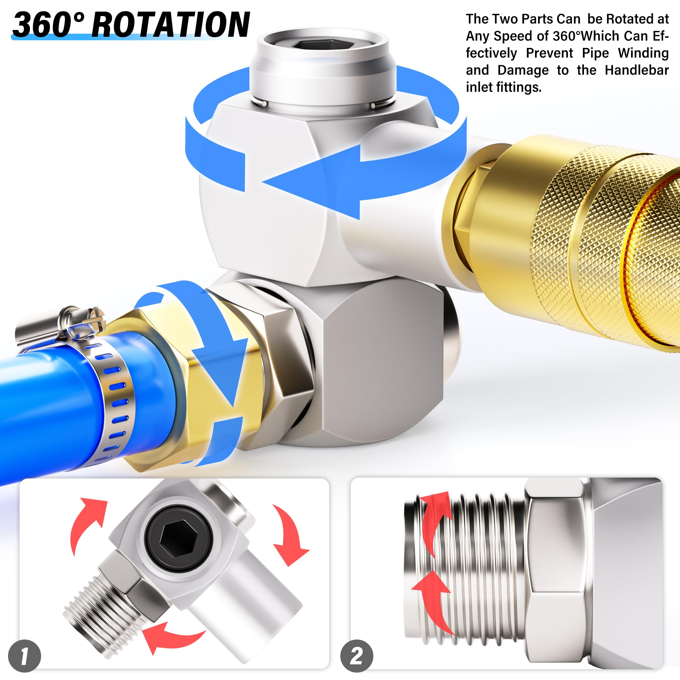 Snapklik.com : 1Pcs 1/4 Inch Air Tool Swivel Fitting 360 Degree Swivel ...