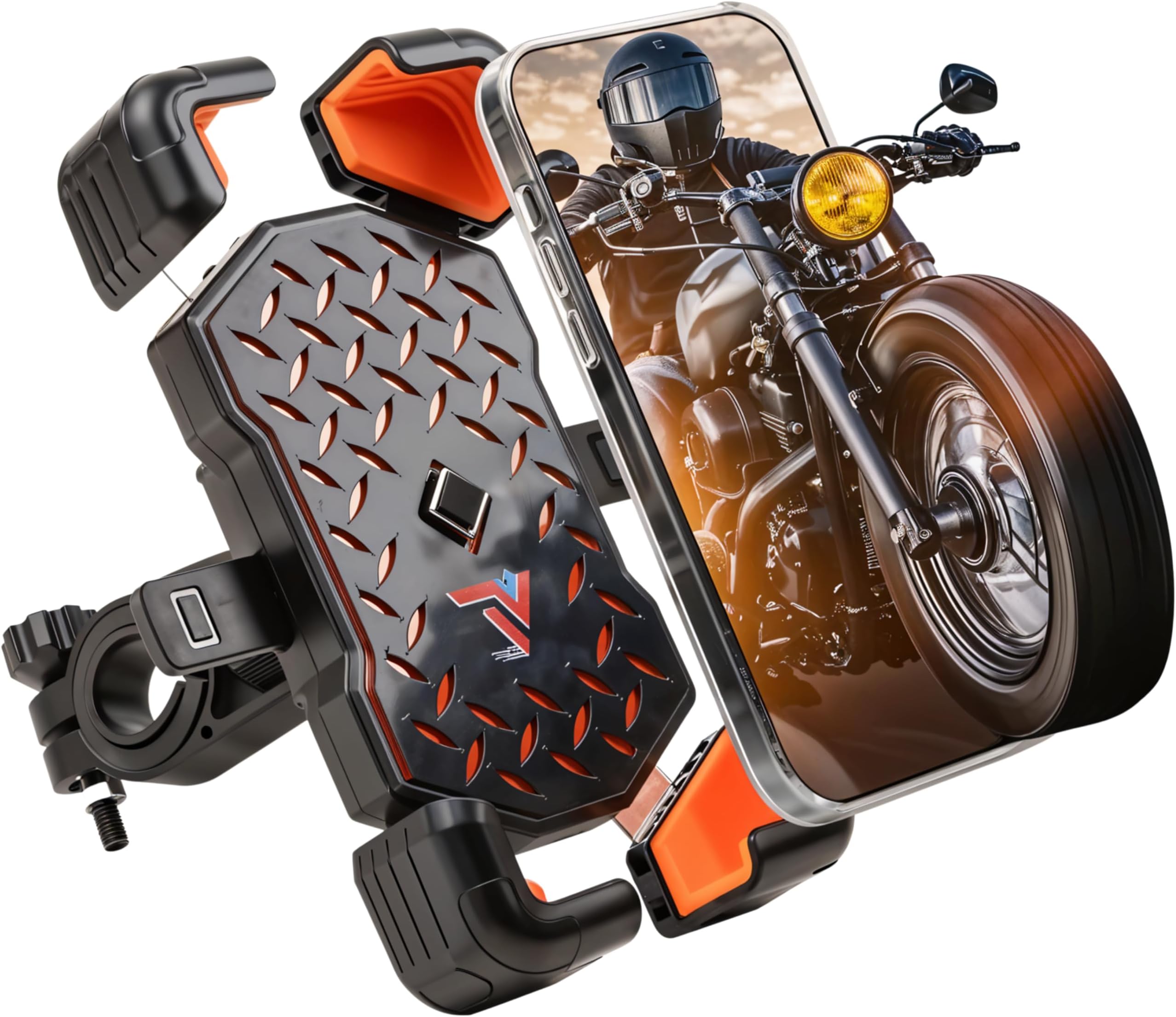 Amazon.com: YIUJEFDA Motorcycle Phone Holder, 1s Lock and Release Phone ...