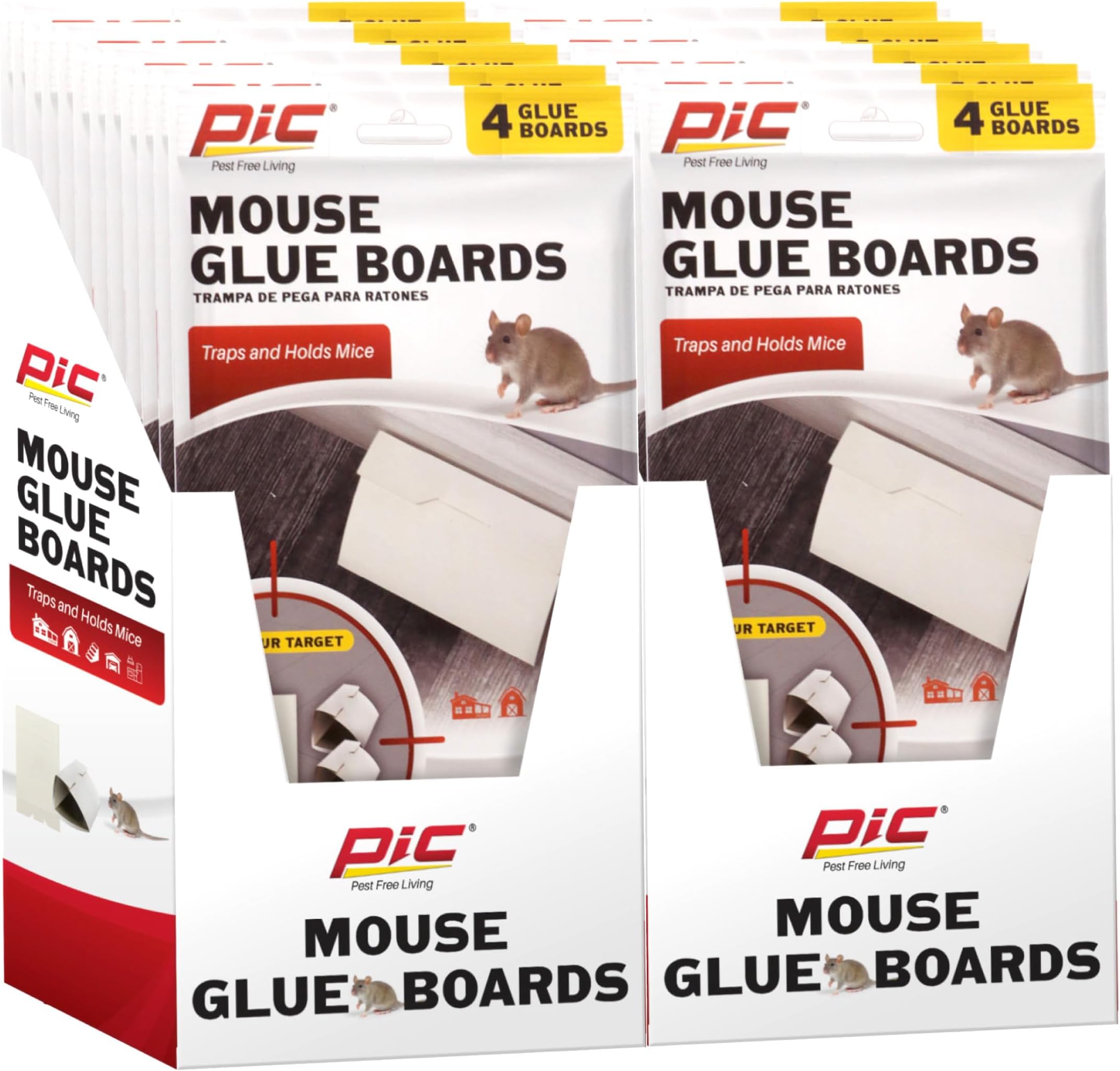 Amazon.com: PIC GMT-4F Mouse Glue Trap, Baited Glue Traps with Sticky ...