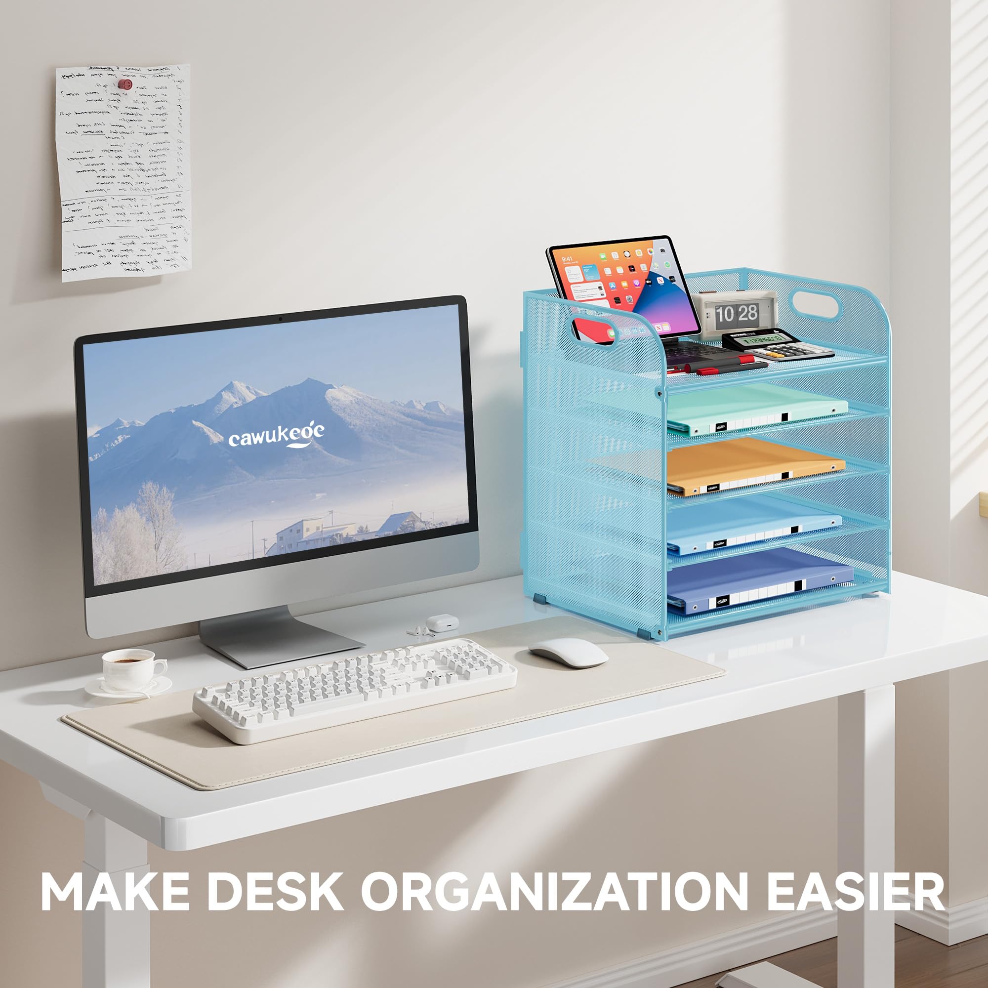 Book Organizer 5 Tray Paper Organizer 5 Tier Paper Organizer With ...